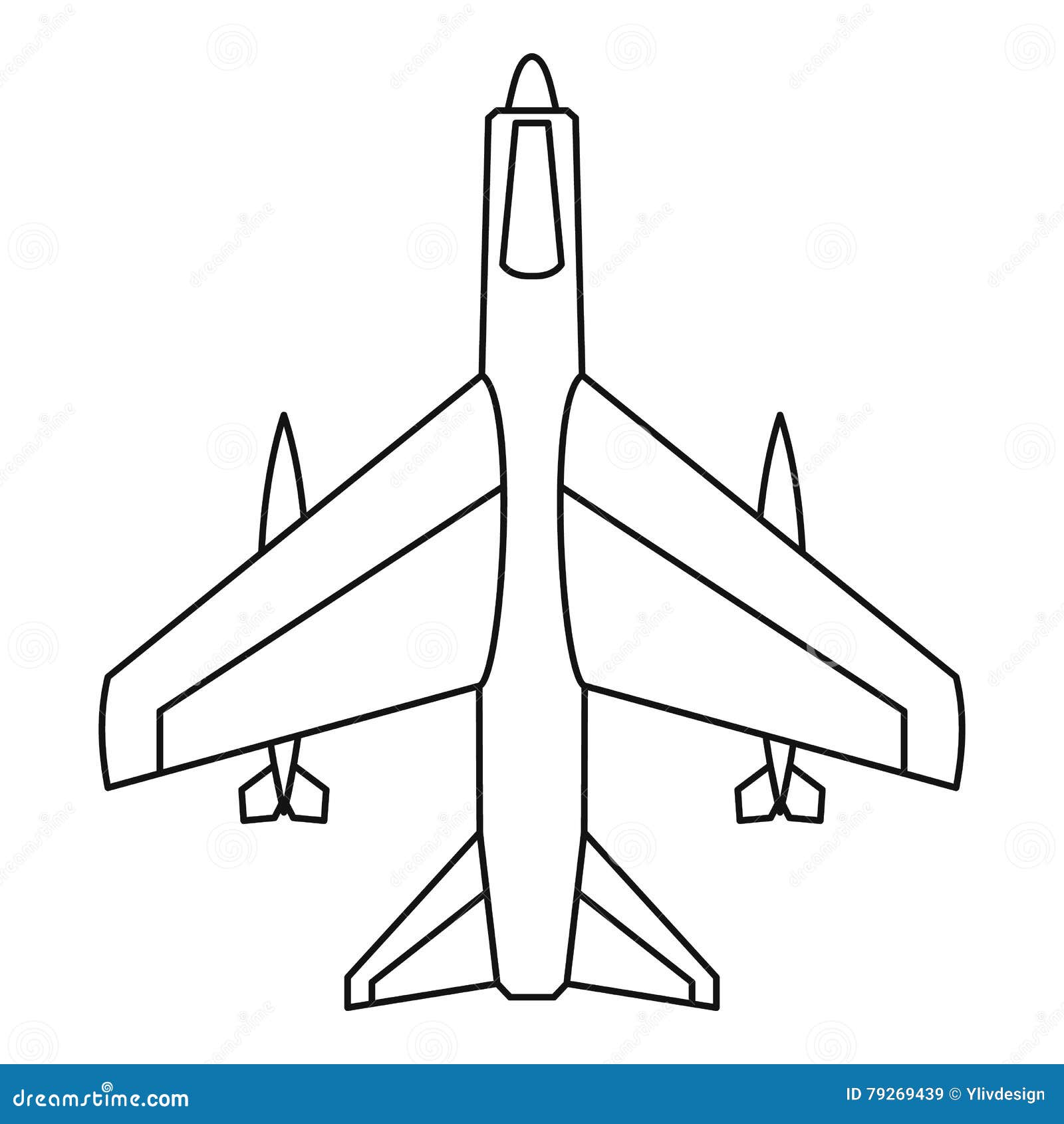 Armed Fighter Jet Icon, Outline Style Stock Vector - Illustration of ...