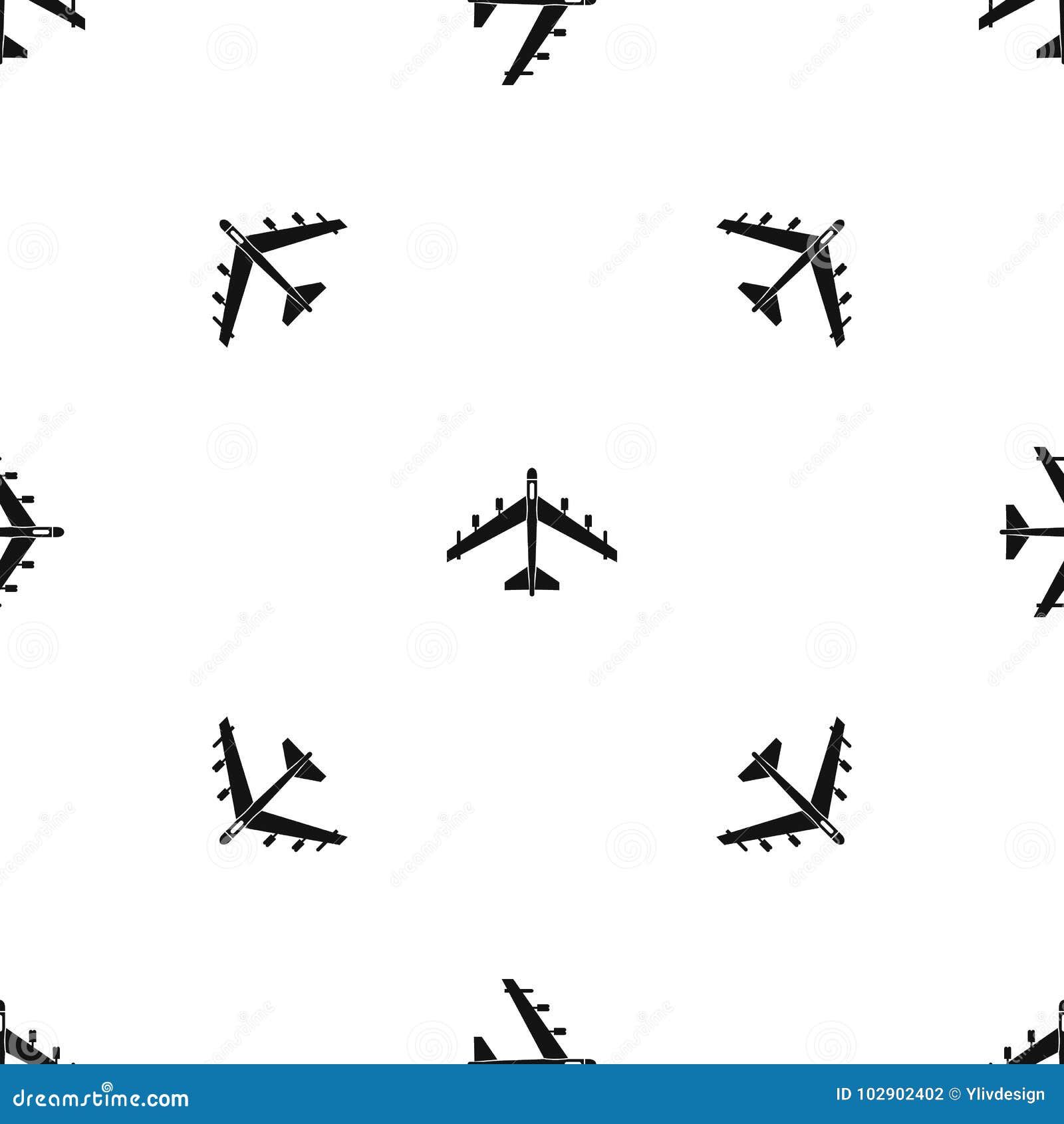 Armed Fighter Jet Pattern Seamless Black Stock Vector - Illustration of ...