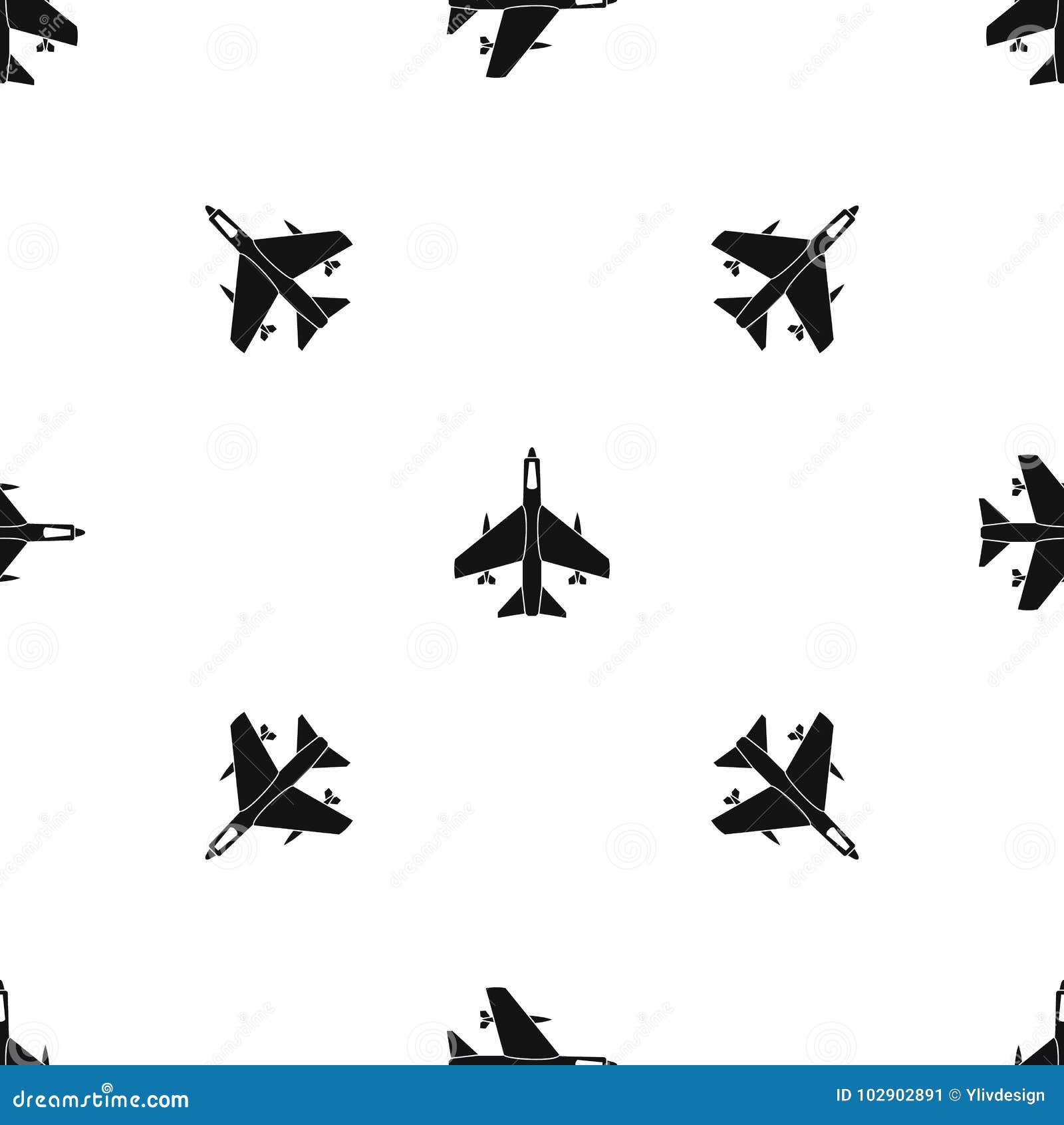 Armed Fighter Jet Pattern Seamless Black Stock Vector - Illustration of ...