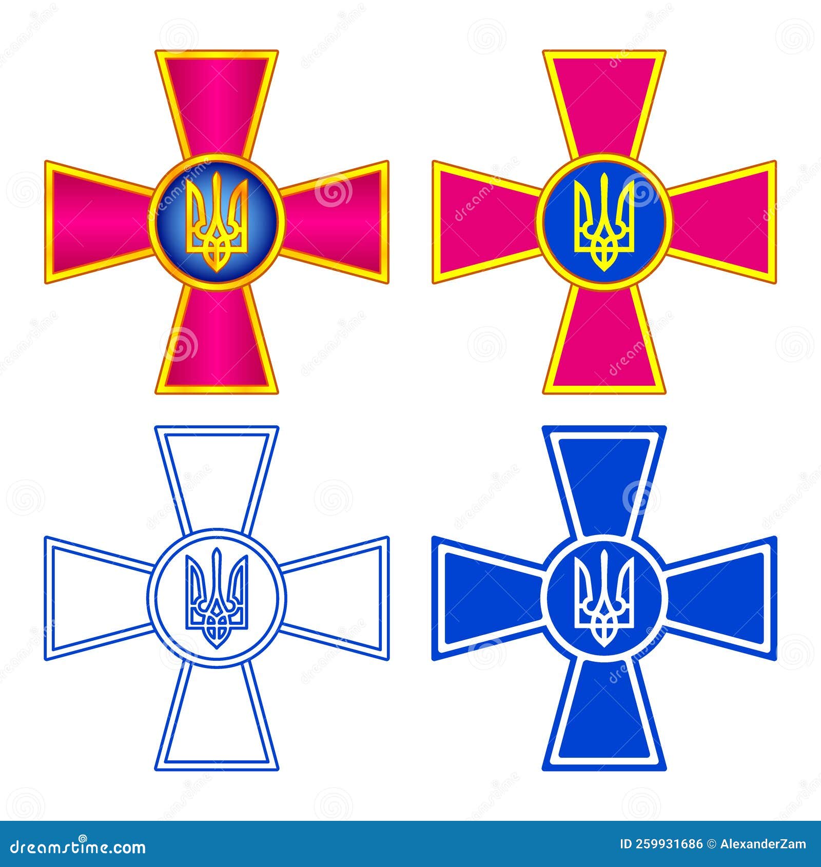 Armed forces cross set stock vector. Illustration of design - 259931686