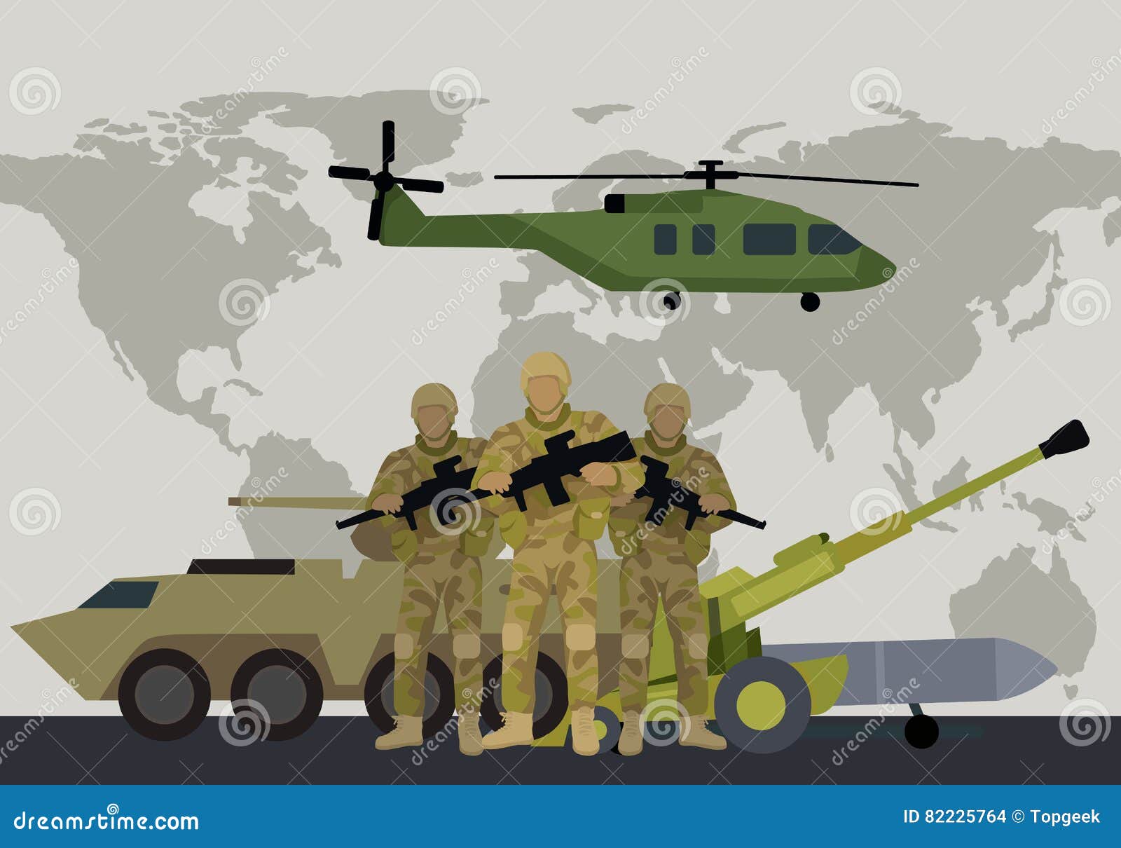 Armed Forces Vector Concept in Flat Design Stock Vector - Illustration ...