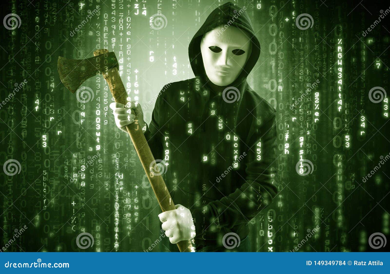 Armed Hacker in Cyber Security Cloud Concept Stock Photo - Image of ...