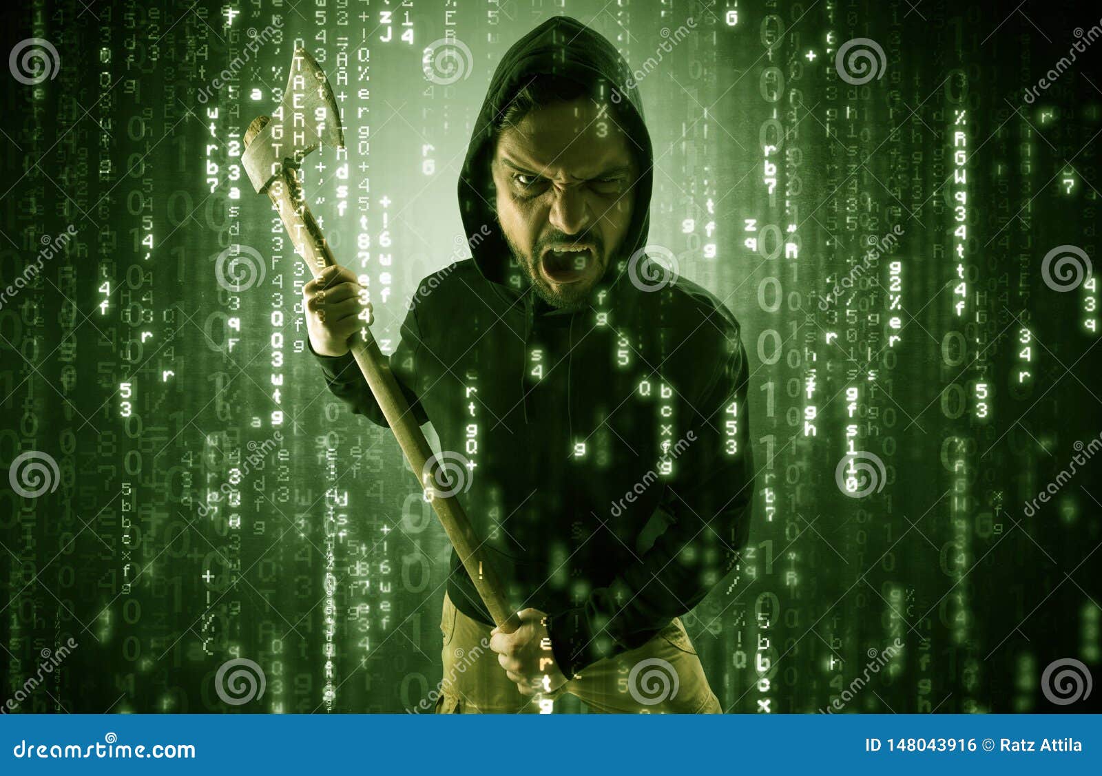 Armed Hacker in Cyber Security Cloud Concept Stock Photo - Image of ...