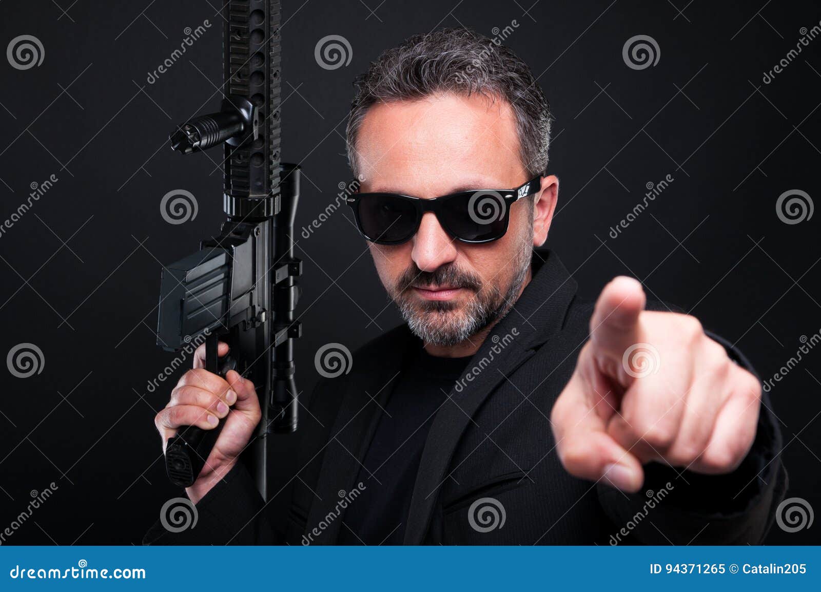 Mafia Boss. Guy Handsome Mafia Boss Hold Smartphone. Business Call. Man ...