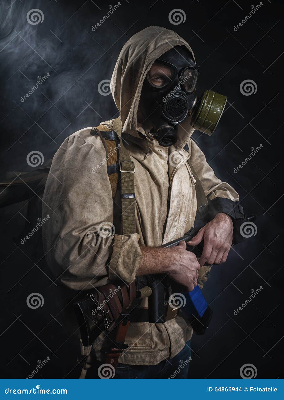Armed Man in Protective Mask. Stock Photo - Image of place, environment ...