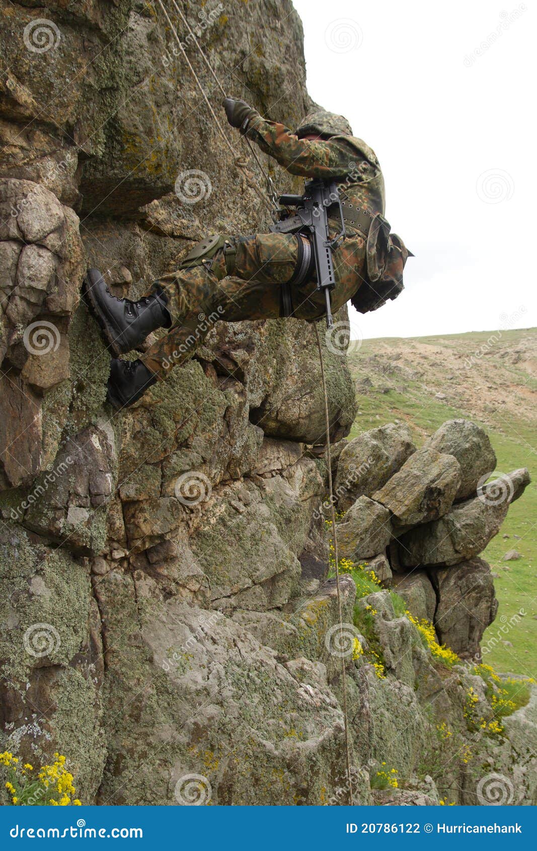 Armed Military Alpinist Climbing Stock Photo - Image of black, mariupol ...