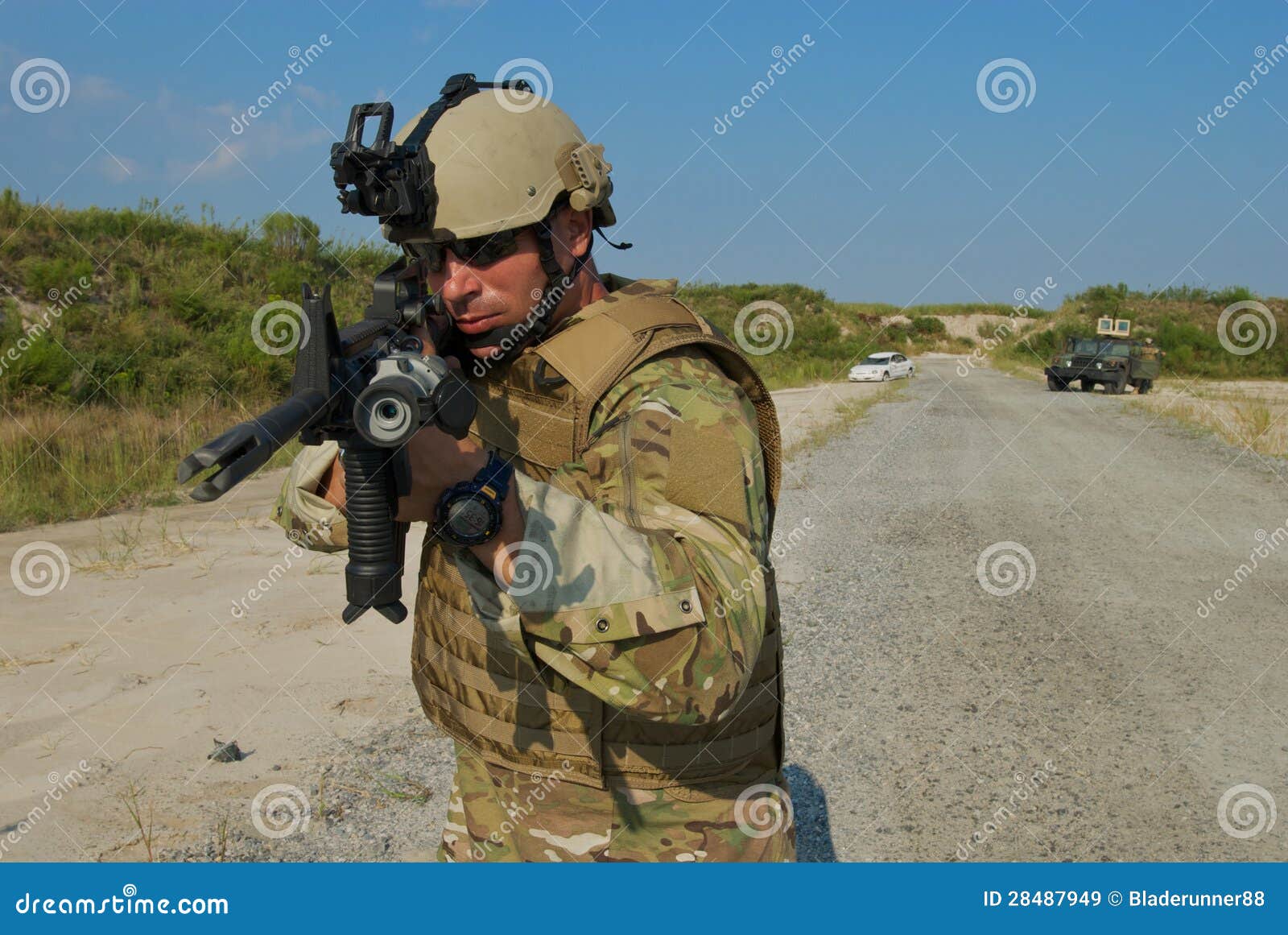Armed Military Checkpoint editorial stock image. Image of armed - 28487949