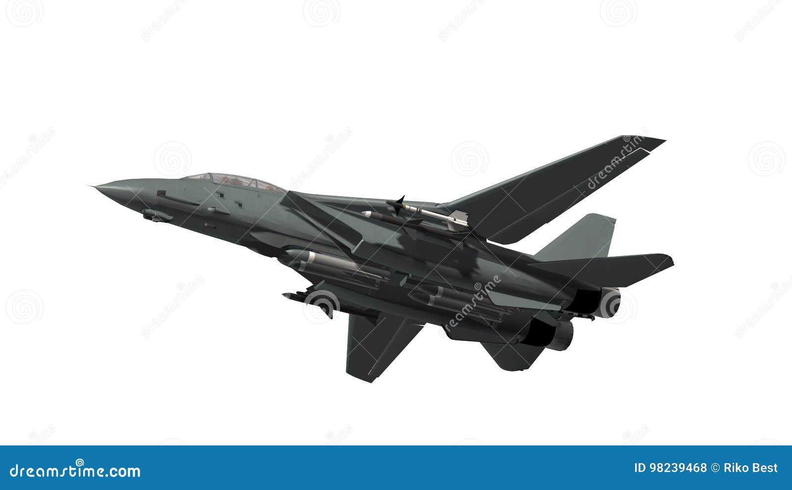 Armed Military Fighter Jet In Flight - Isolated On White Stock Image ...