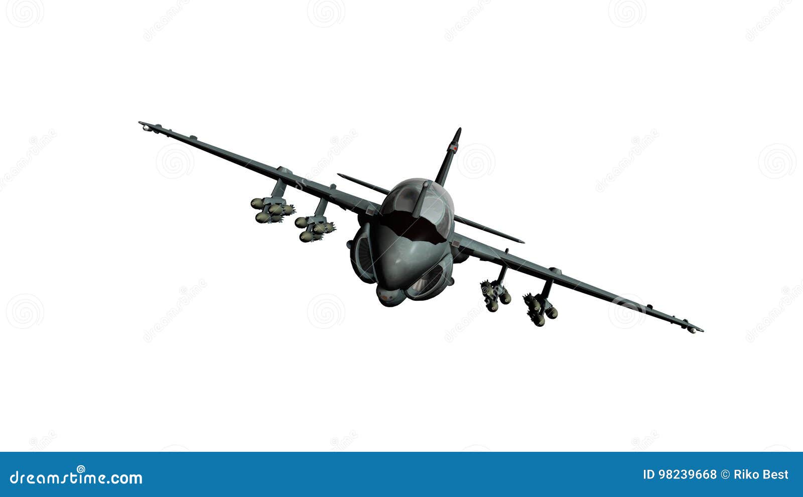 Armed Military Fighter Jet In Flight - Isolated On White Stock Image ...