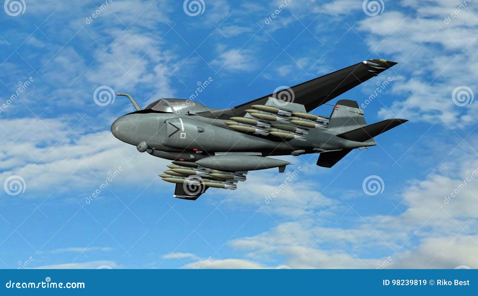 Armed Military Fighter Jet in Flight Stock Illustration - Illustration ...
