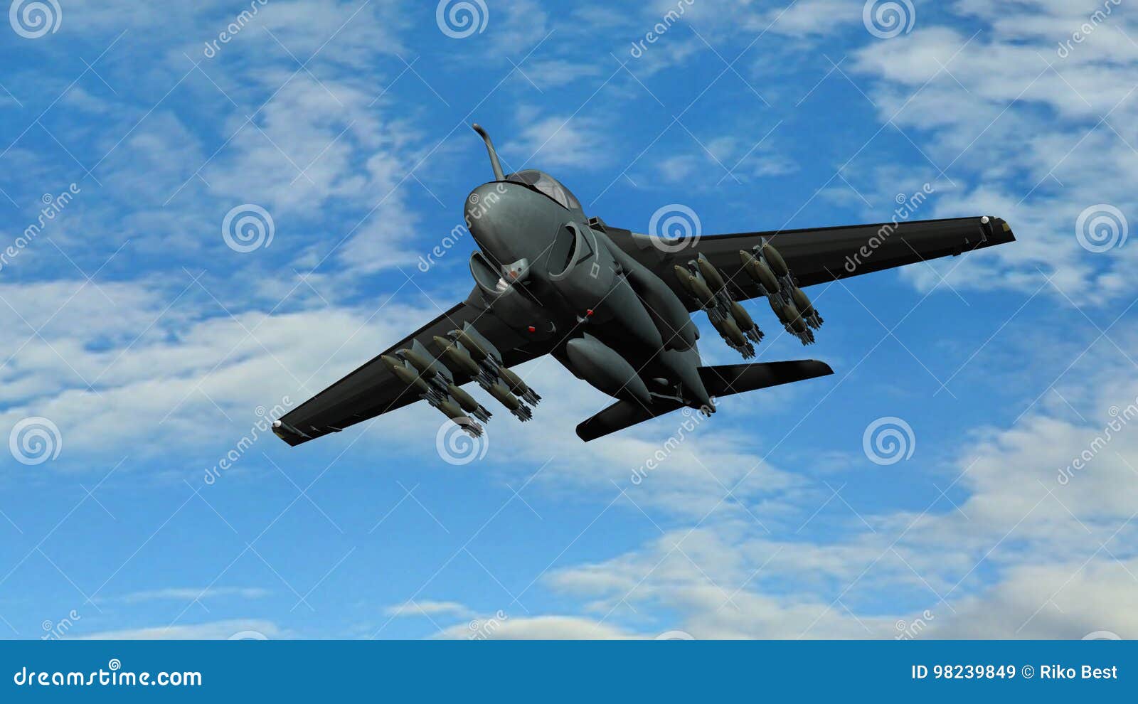 Armed Military Fighter Jet in Flight Stock Image - Image of aviation ...