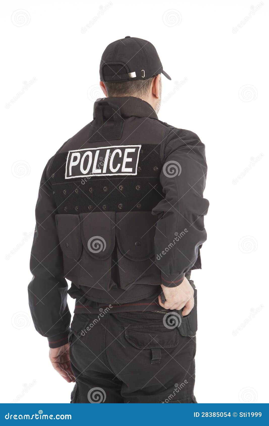 The Armed Person with the Gun. Stock Photo - Image of police, black ...