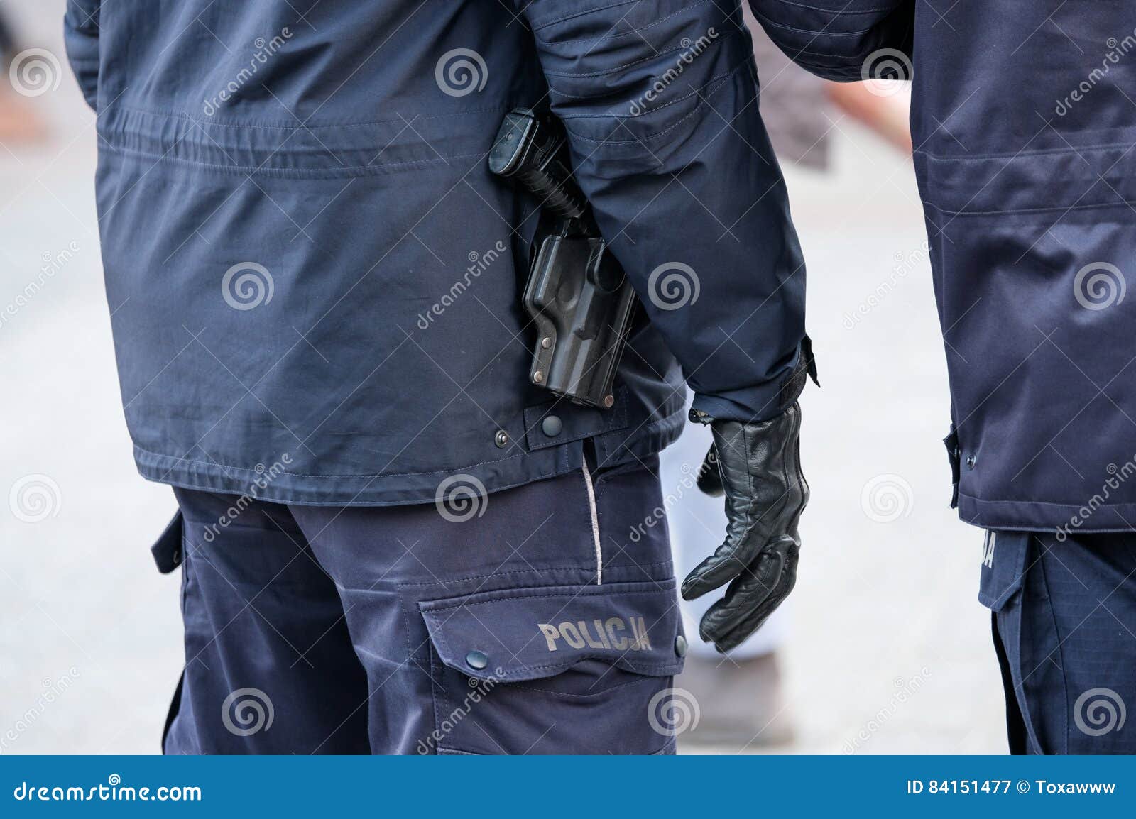 Armed with a Pistol Police Ready To Use Weapons Stock Image - Image of ...