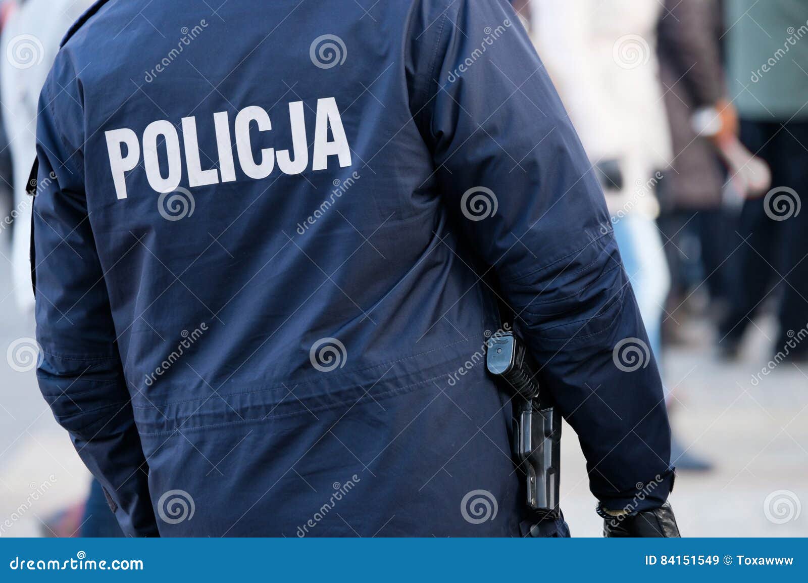 Armed with a Pistol Police Ready To Use Weapons Stock Image - Image of ...