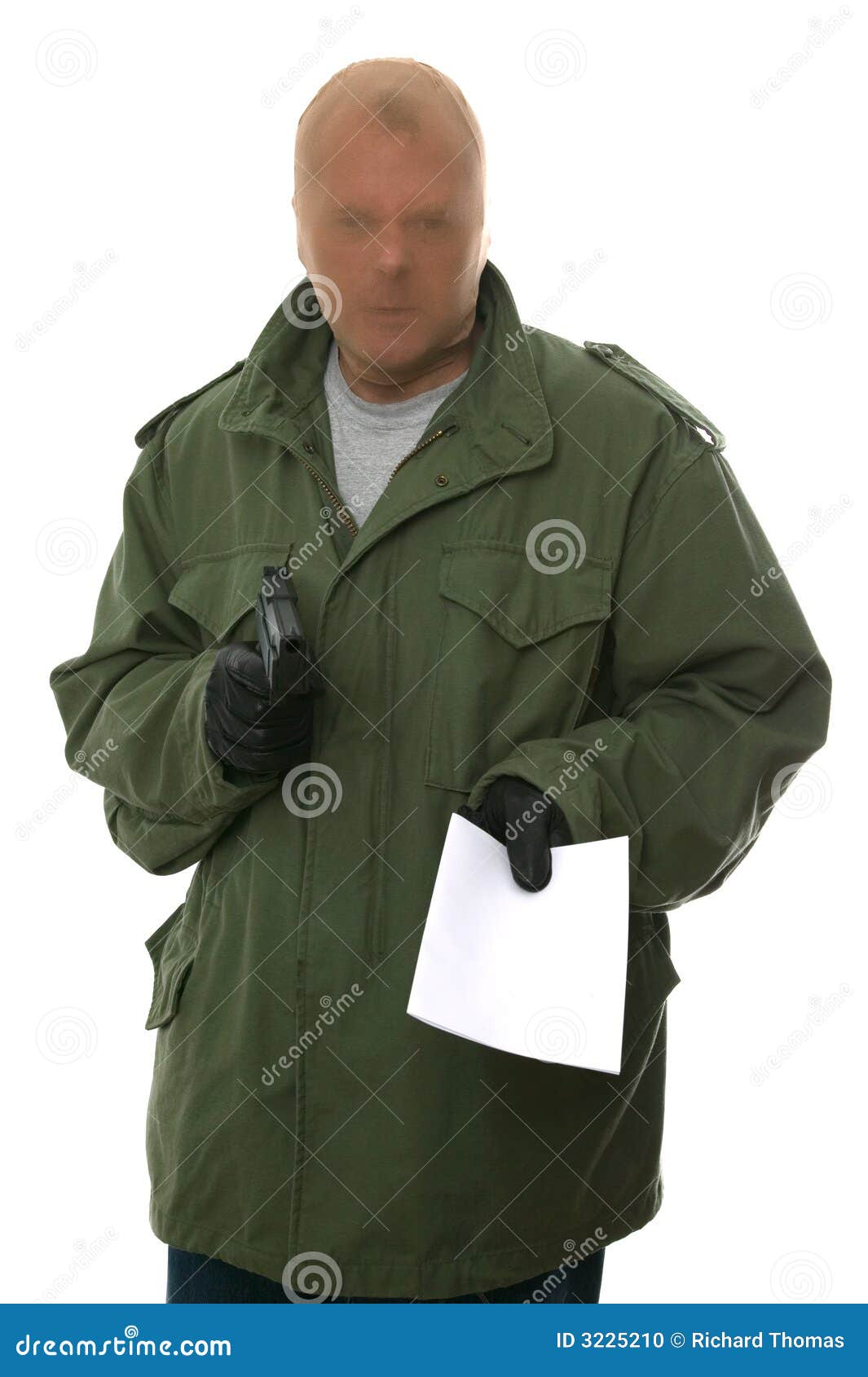 Armed robber with note. stock photo. Image of illegal - 3225210