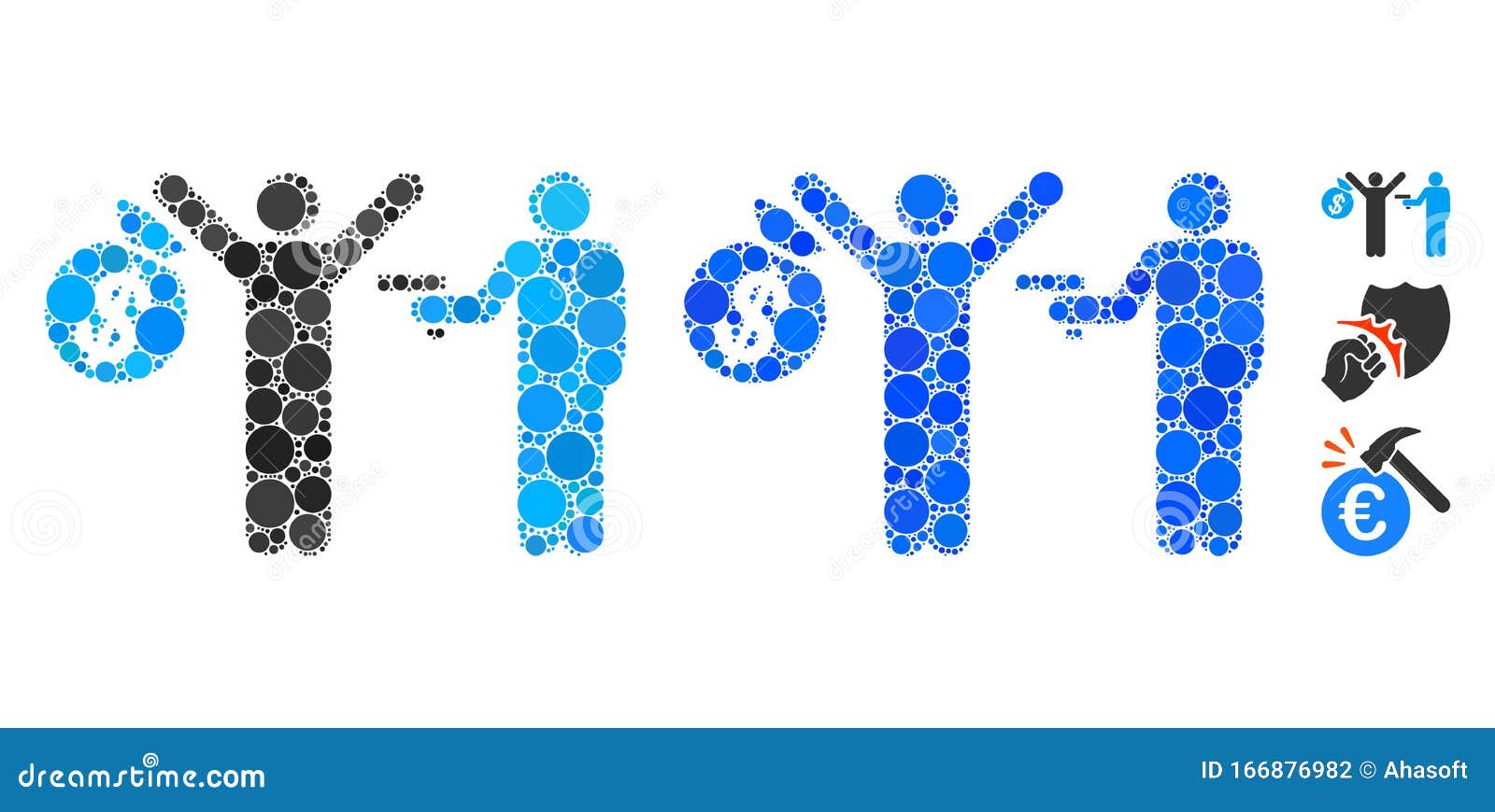 Armed Robbery Composition Icon of Spheric Items Stock Illustration ...