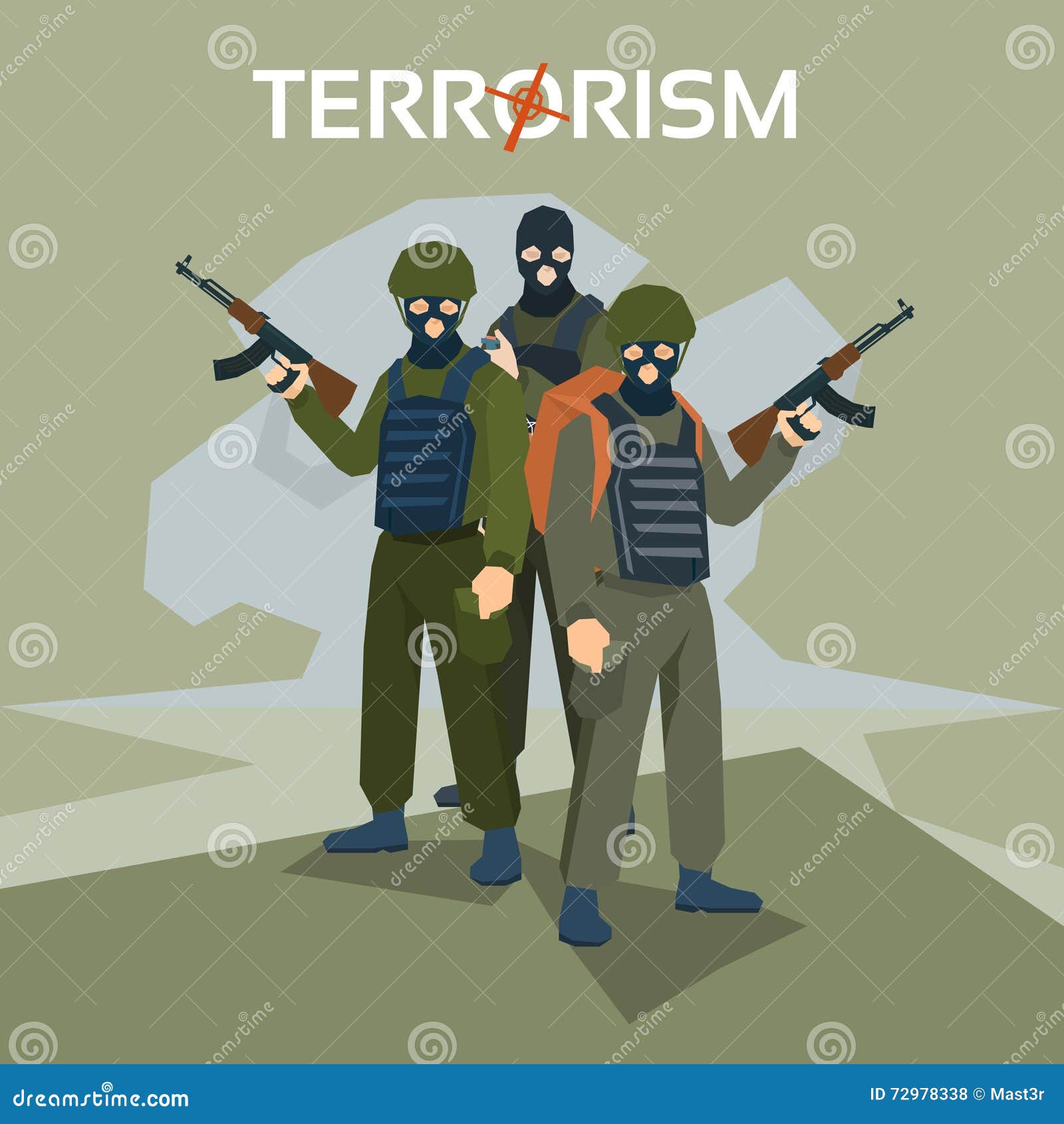 Armed Terrorist Group Terrorism Concept Stock Vector - Illustration of ...