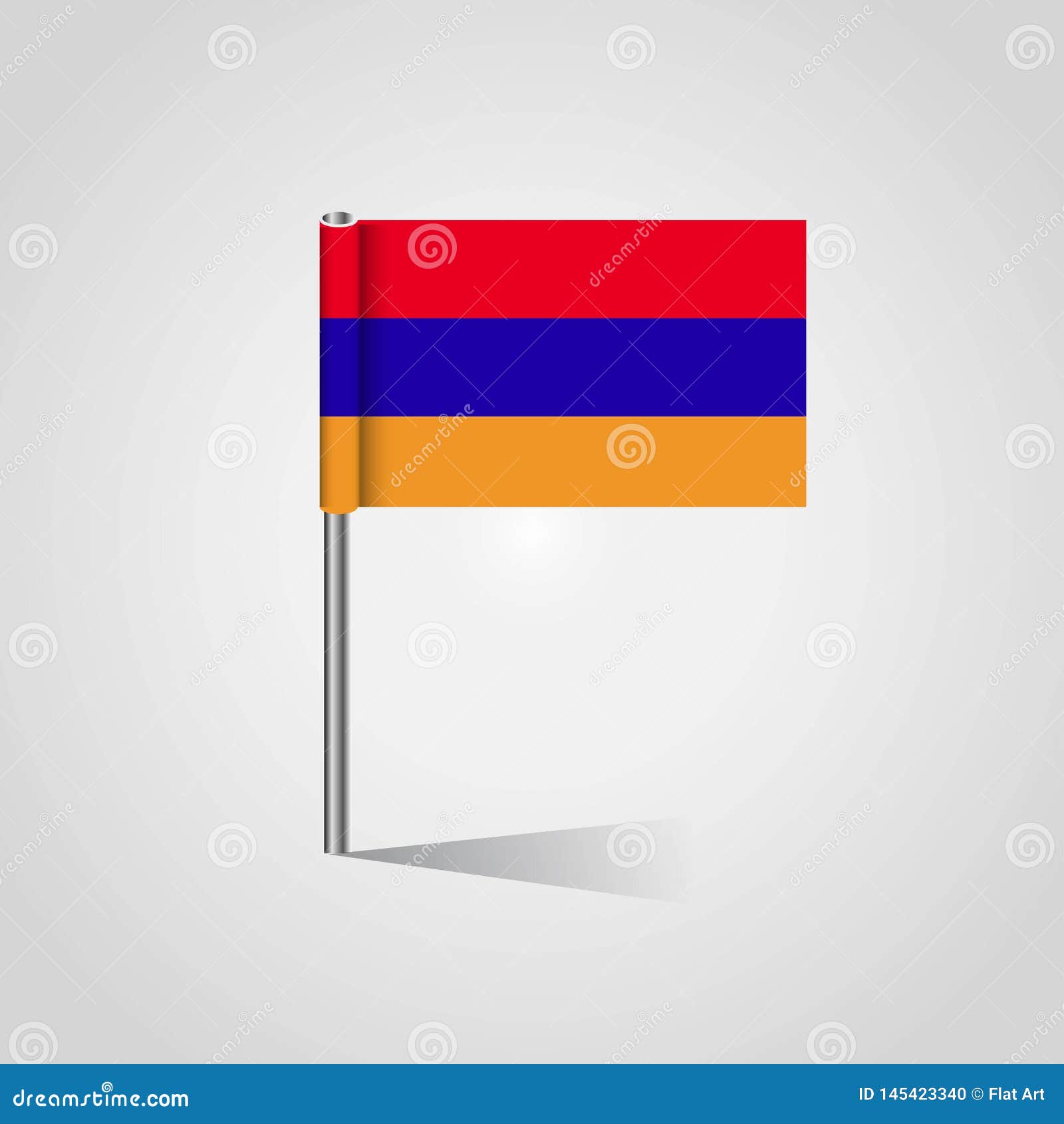 Armenia Flag Pin Vector stock vector. Illustration of isolated - 145423340