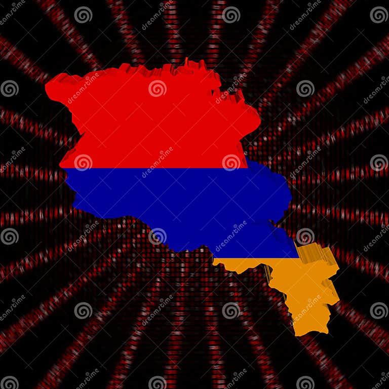 Armenia Map Flag on Red Hex Code Burst Illustration Stock Illustration ...