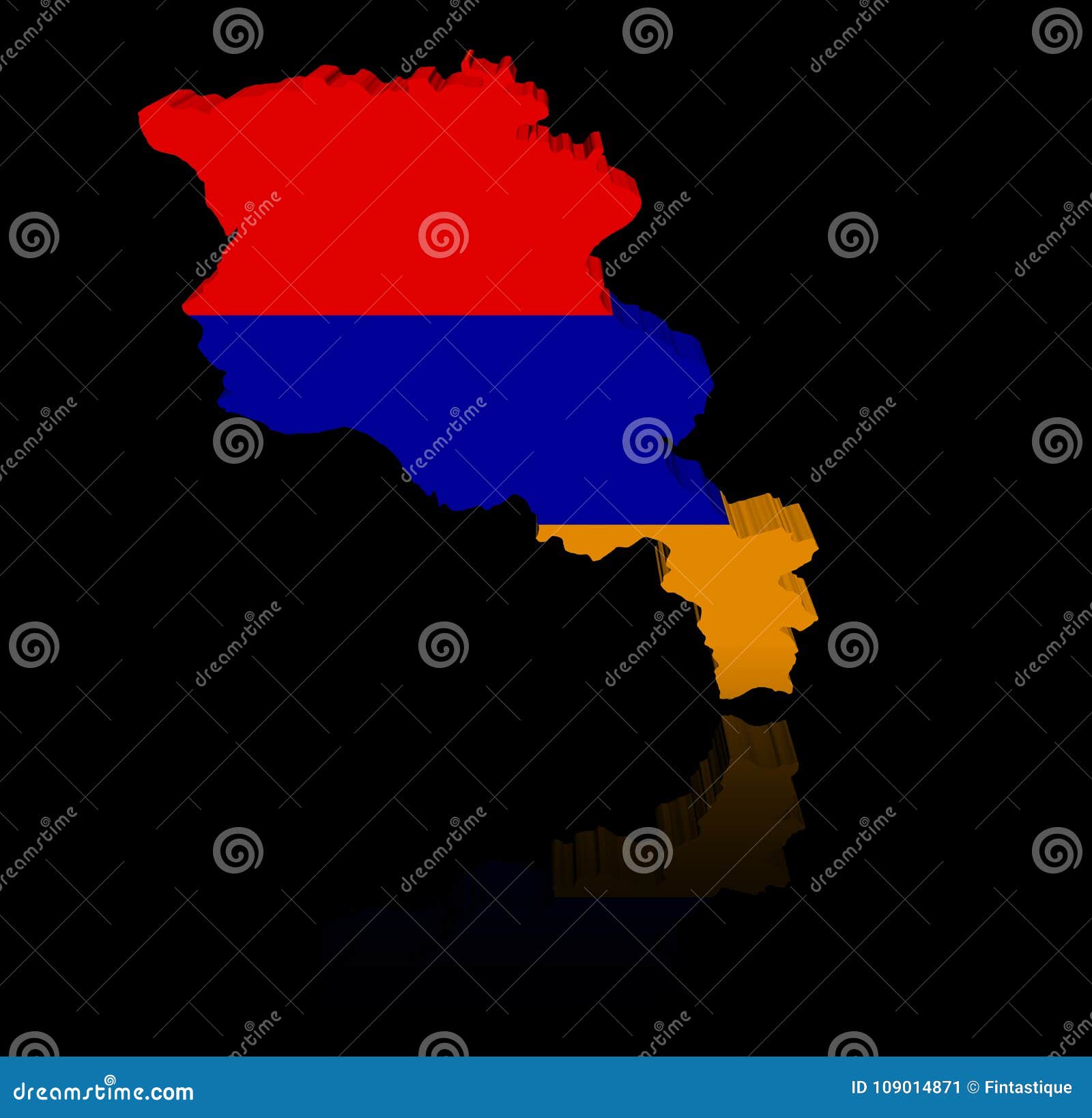Armenia Map Flag with Reflection Illustration Stock Illustration ...
