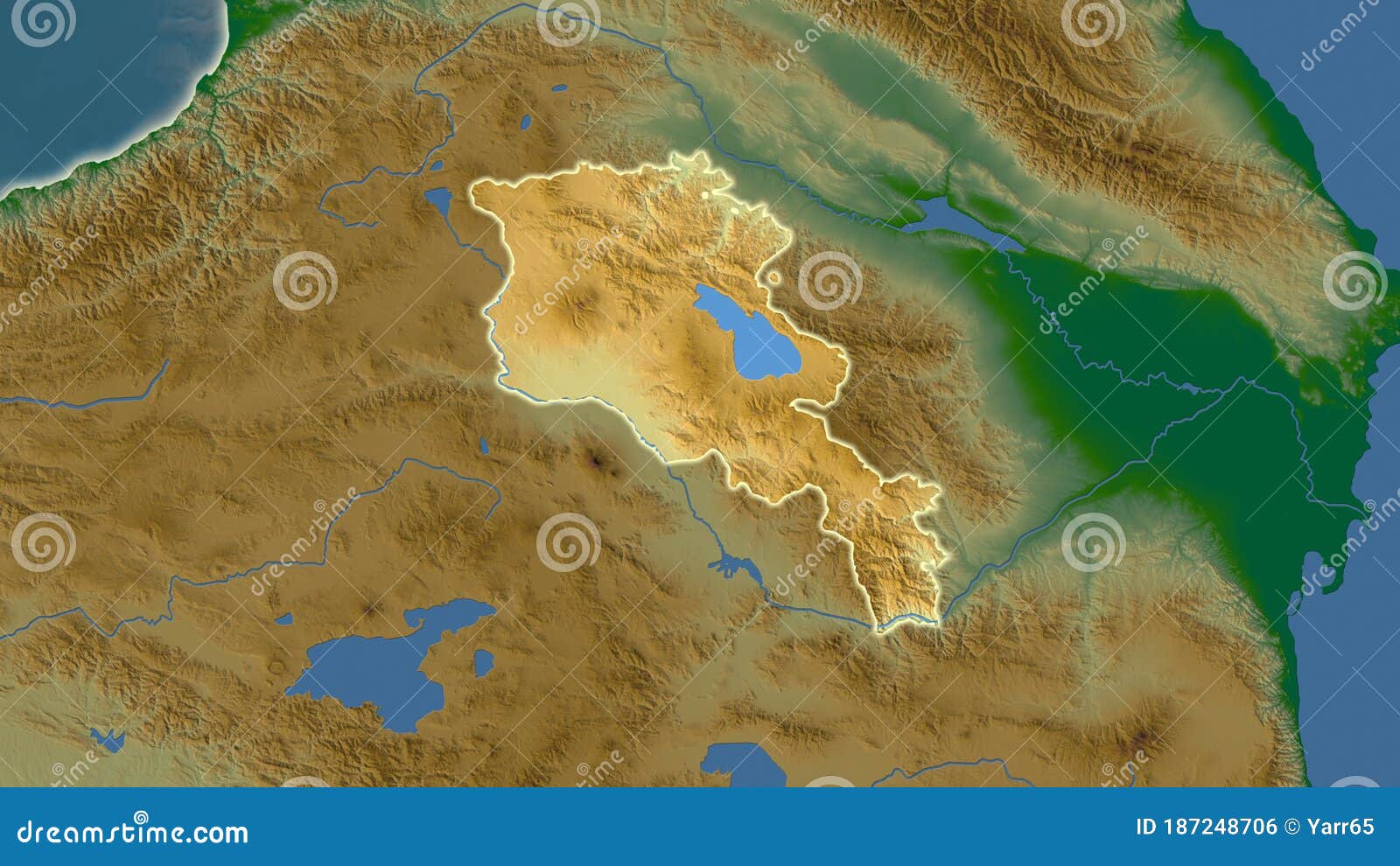 Armenia - Physical. Composition Stock Illustration - Illustration of border, continent: 187248706