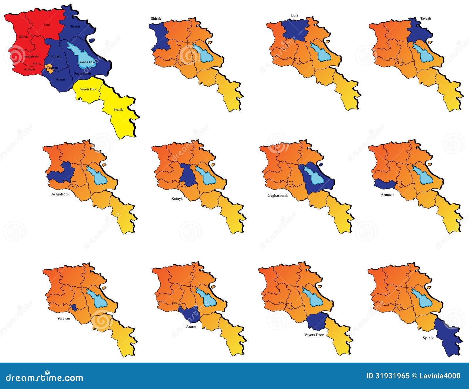 Armenia provinces maps stock vector. Illustration of armavit - 31931965
