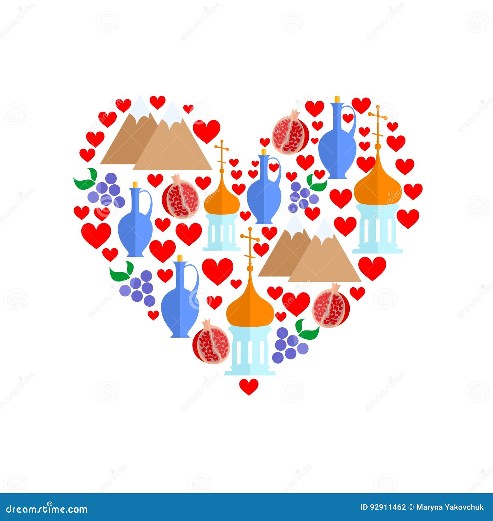 The armenia set stock vector. Illustration of pomegranate - 92911462