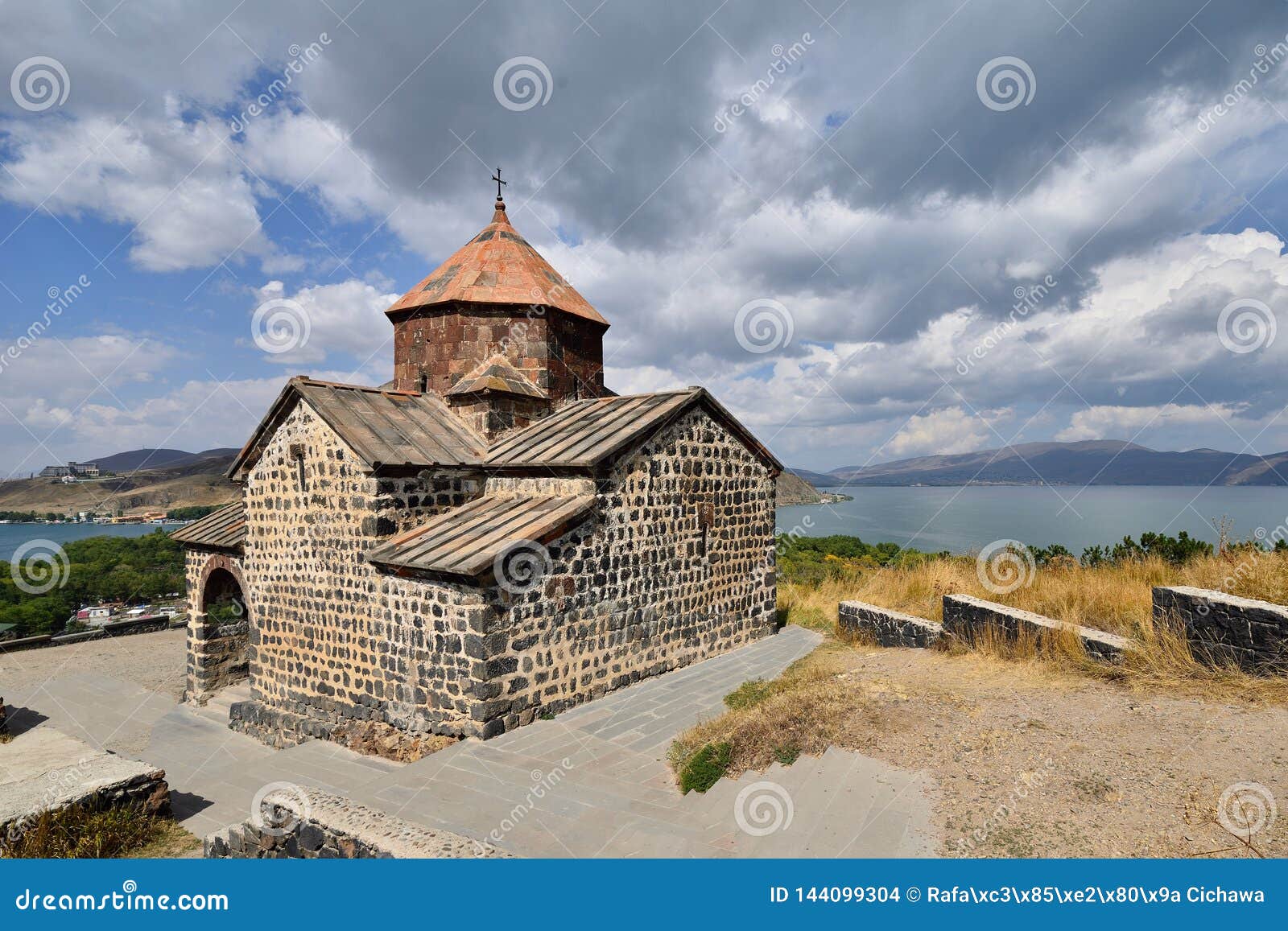 Amenia, Sevan lake stock photo. Image of europe, building - 144099304