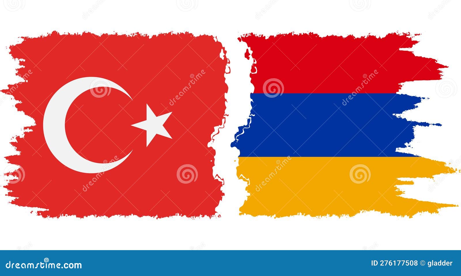 Armenia and Turkey Grunge Flags Connection Vector Stock Vector ...