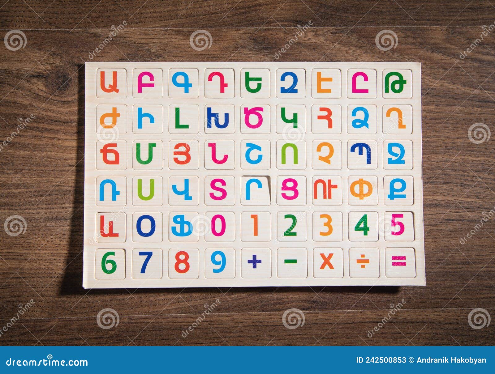 Armenian Alphabet. Colorful Numbers and Letters Stock Image - Image of ...
