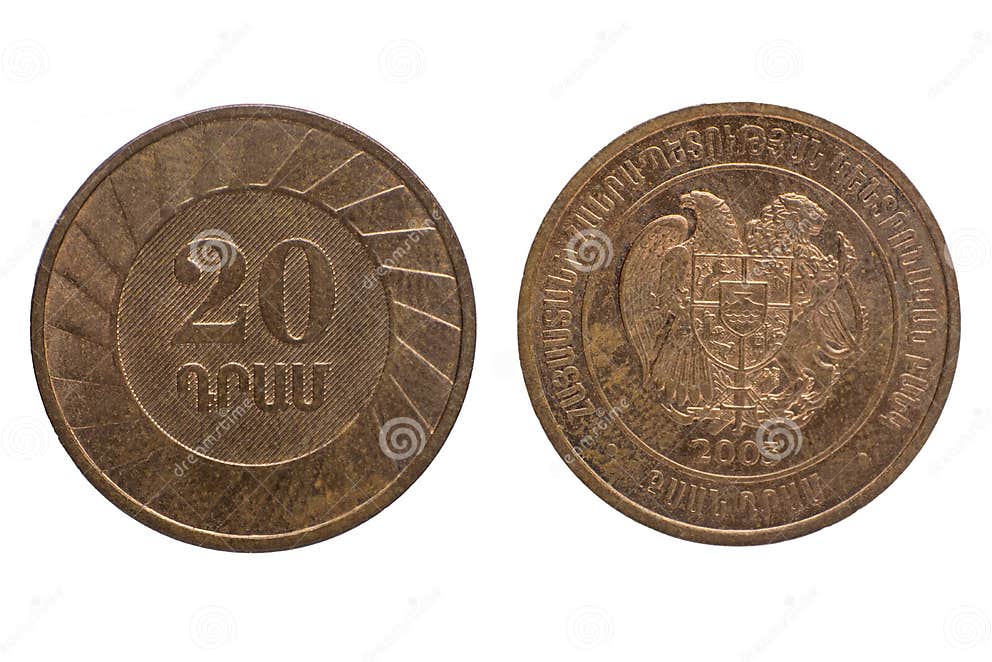 Armenian 20 drams stock image. Image of closeup, twenty - 83229737