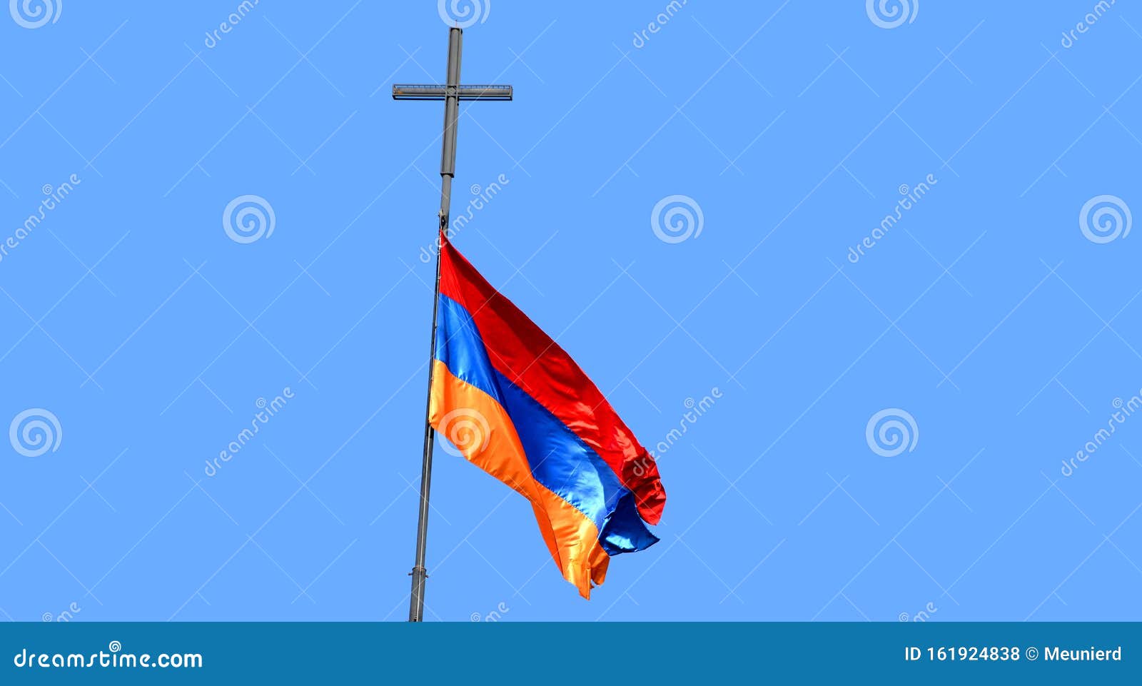 Armenian flag and cross stock photo. Image of frame - 161924838