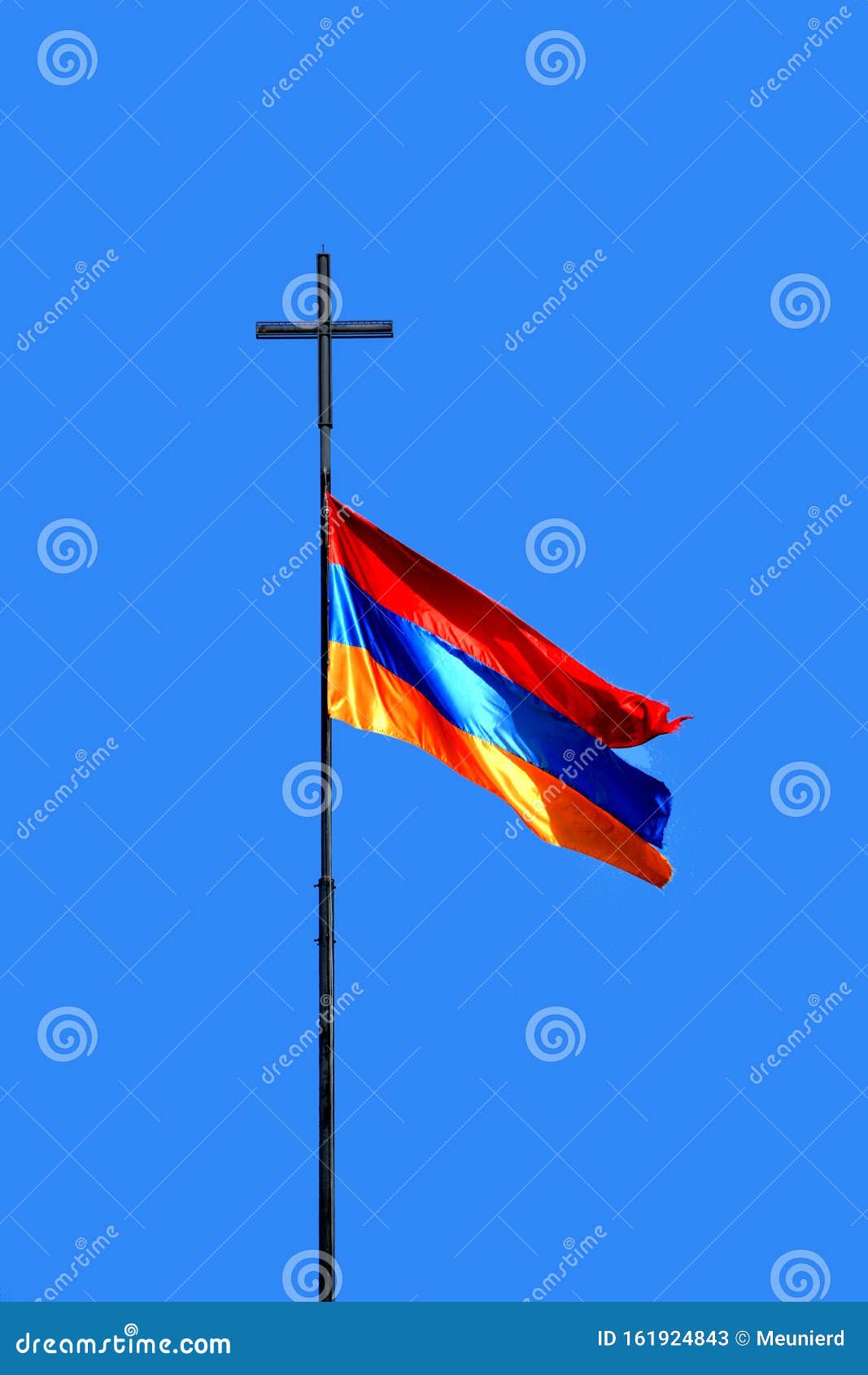 Armenian flag and cross stock image. Image of banner - 161924843