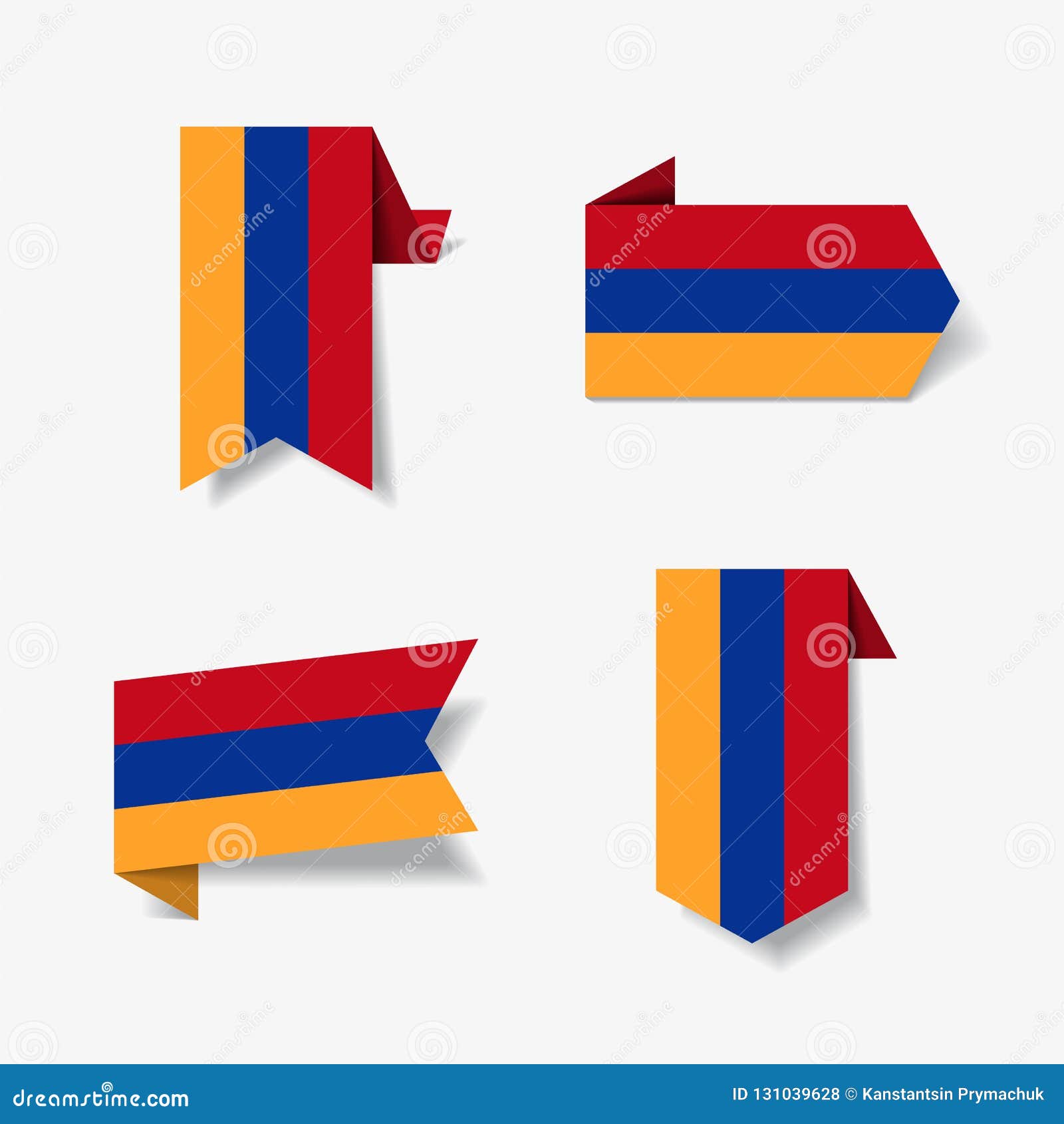 Armenian Flag Stickers and Labels. Vector Illustration. Stock Vector ...