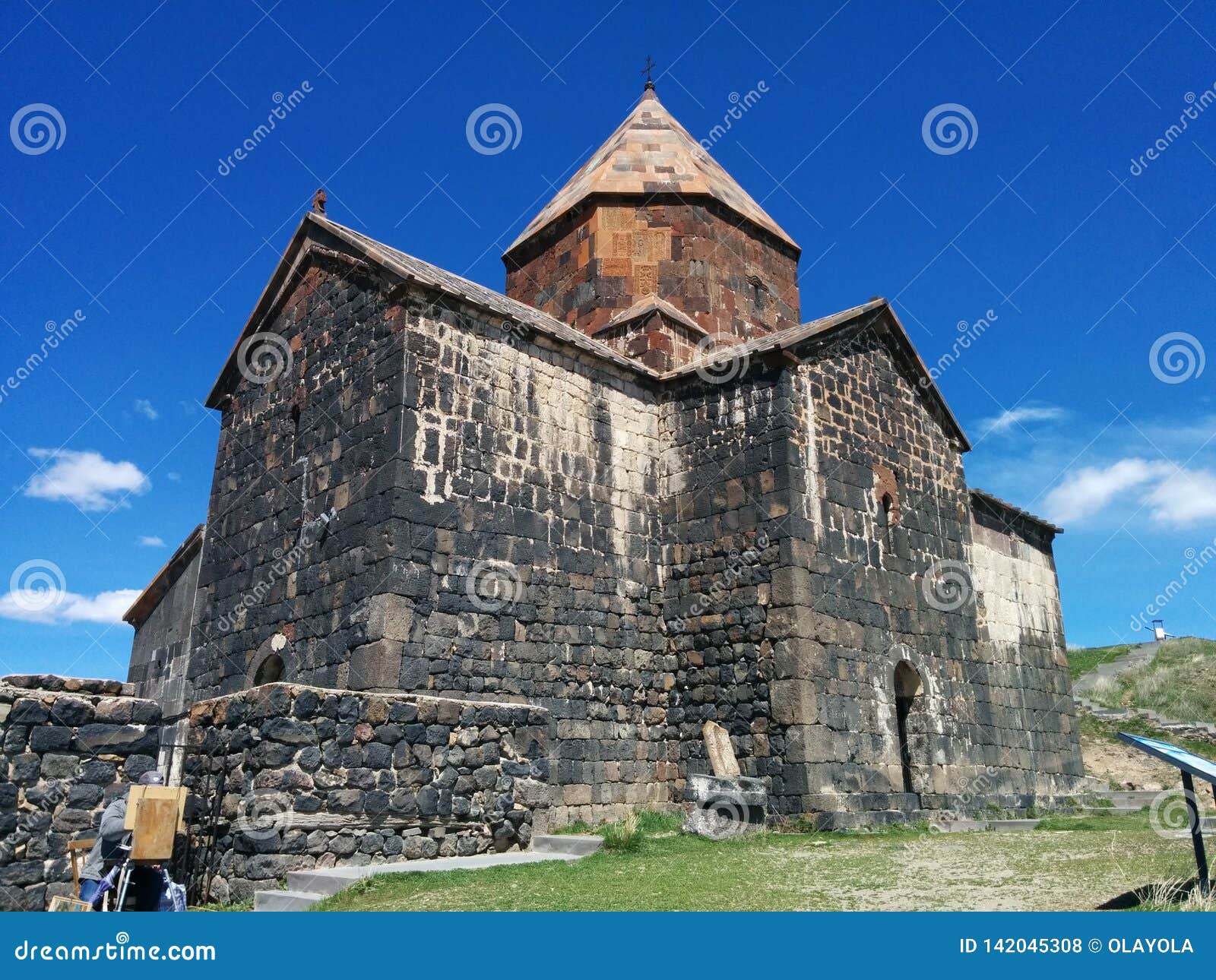 Armenian Monastery of Sevanavank at Lake Sevan in Spring Stock Photo ...