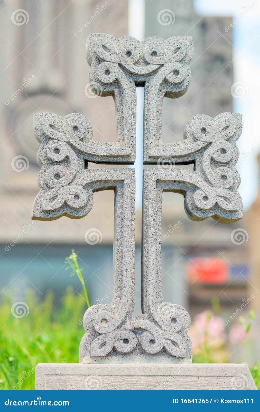 Armenian Stone Cross-shaped Traditional Stock Image - Image of ancient ...