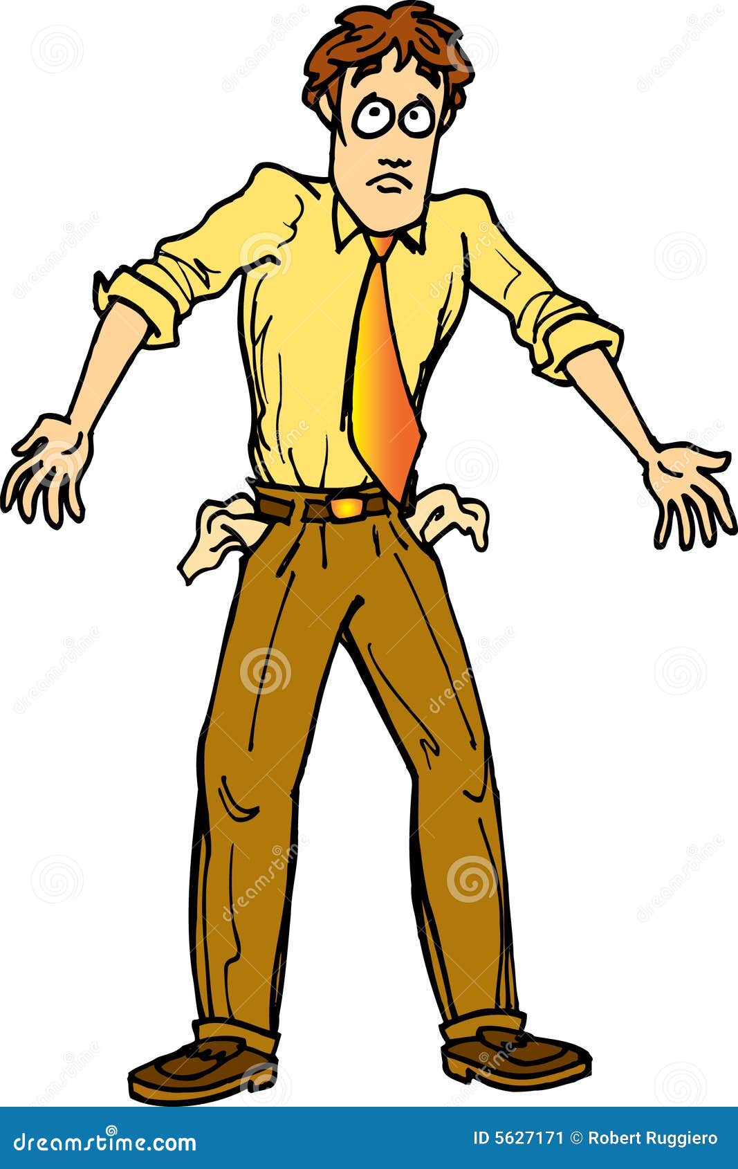 Armer Mann Mit Taschen Heraus Vektor Abbildung - Bild: 5627171