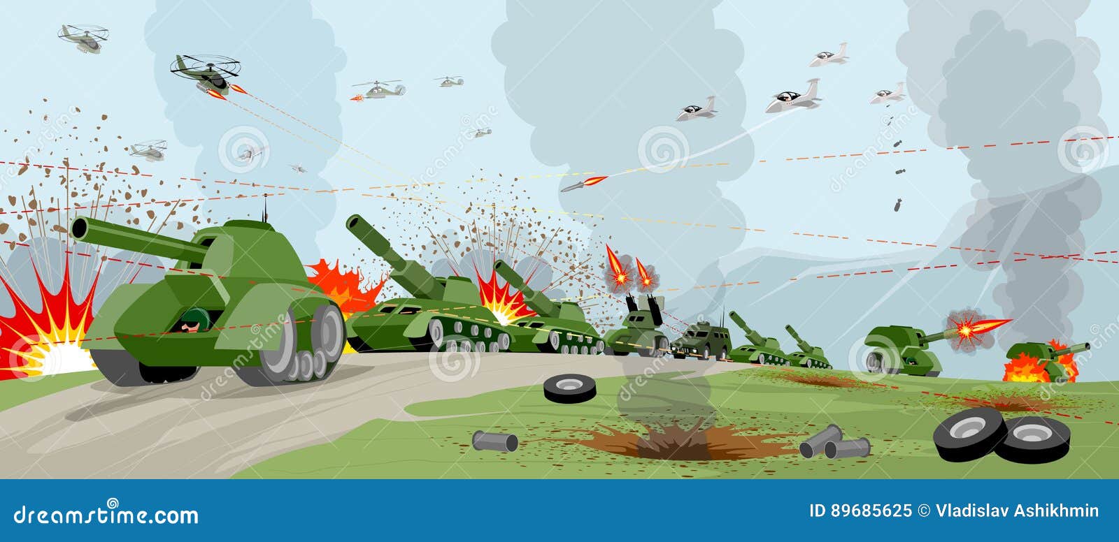 Armies on battlefield stock vector. Illustration of shot - 89685625