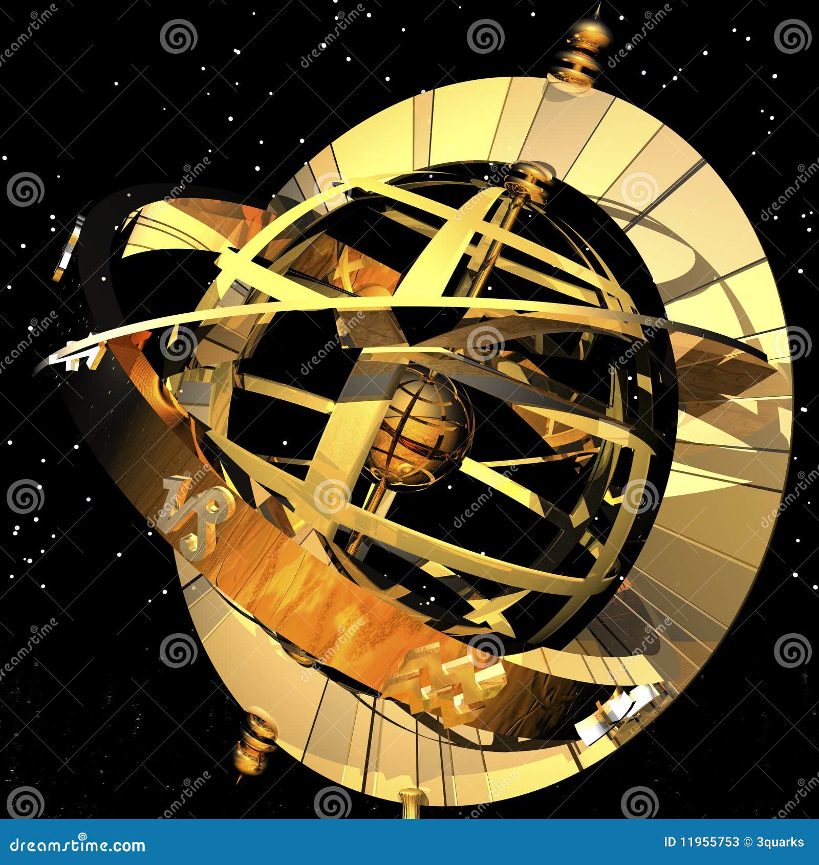 Armillary sphere stock illustration. Illustration of rendering - 11955753