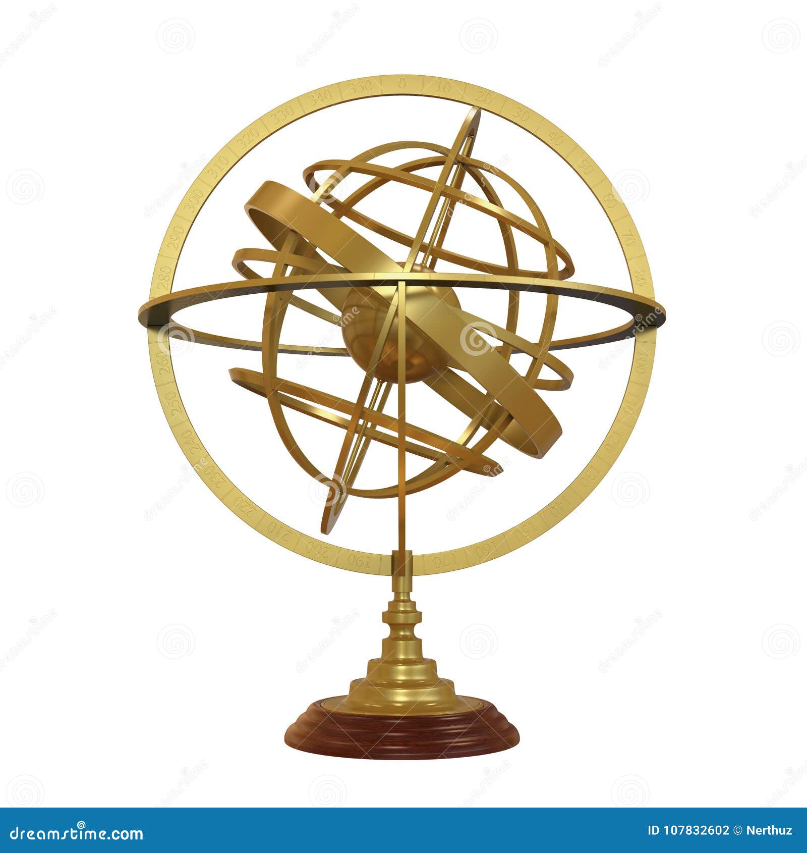 Armillary Sphere Isolated stock illustration. Illustration of planet ...