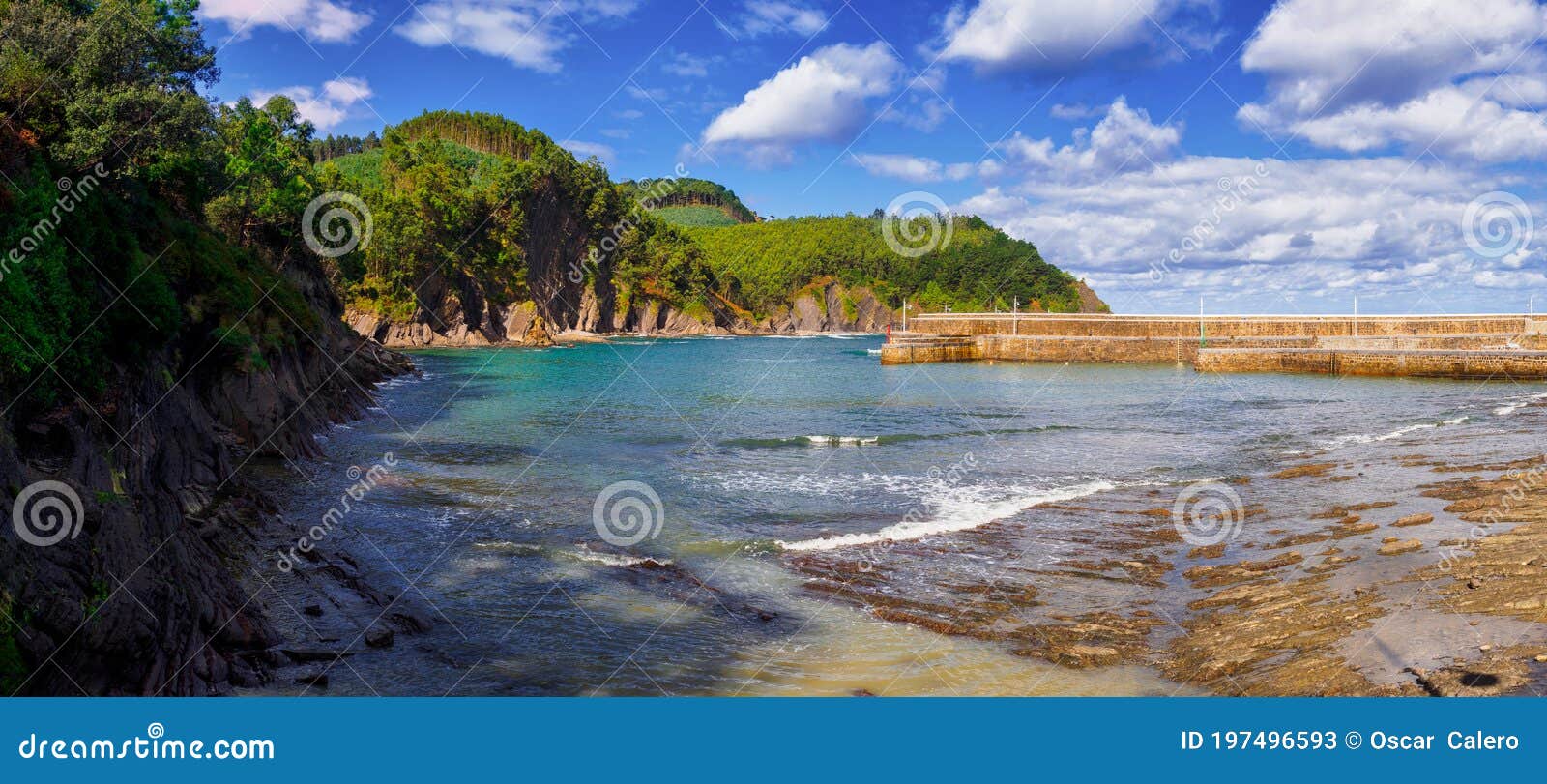Armintza Port Panoramic View Stock Image - Image of jetty, rocks: 197496593