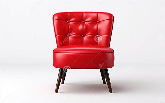 Armless Chair on White Backdrop -Generative Ai Stock Illustration ...