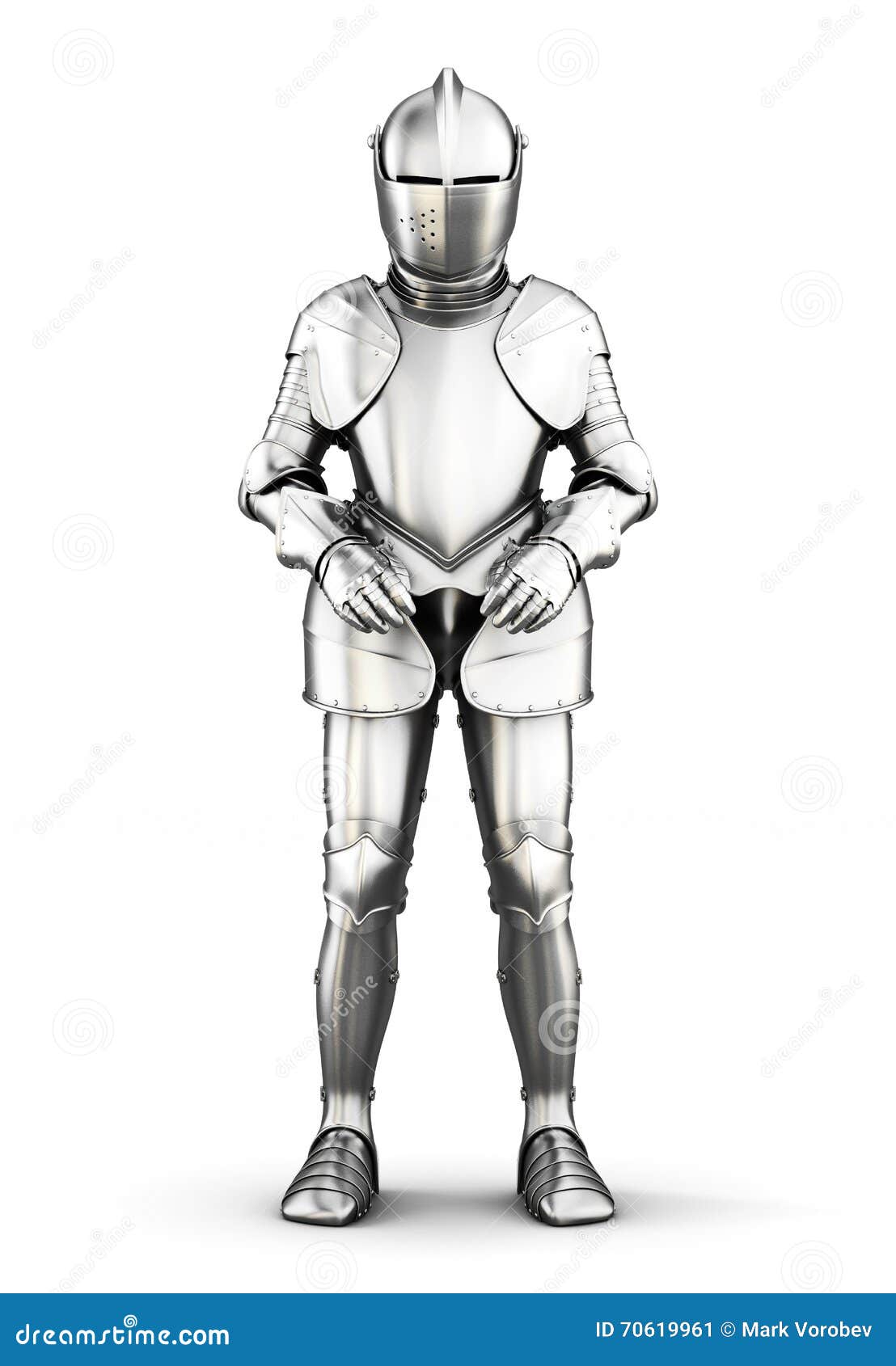 Armor Front View Isolated on White Background. 3d Rendering Stock Image ...