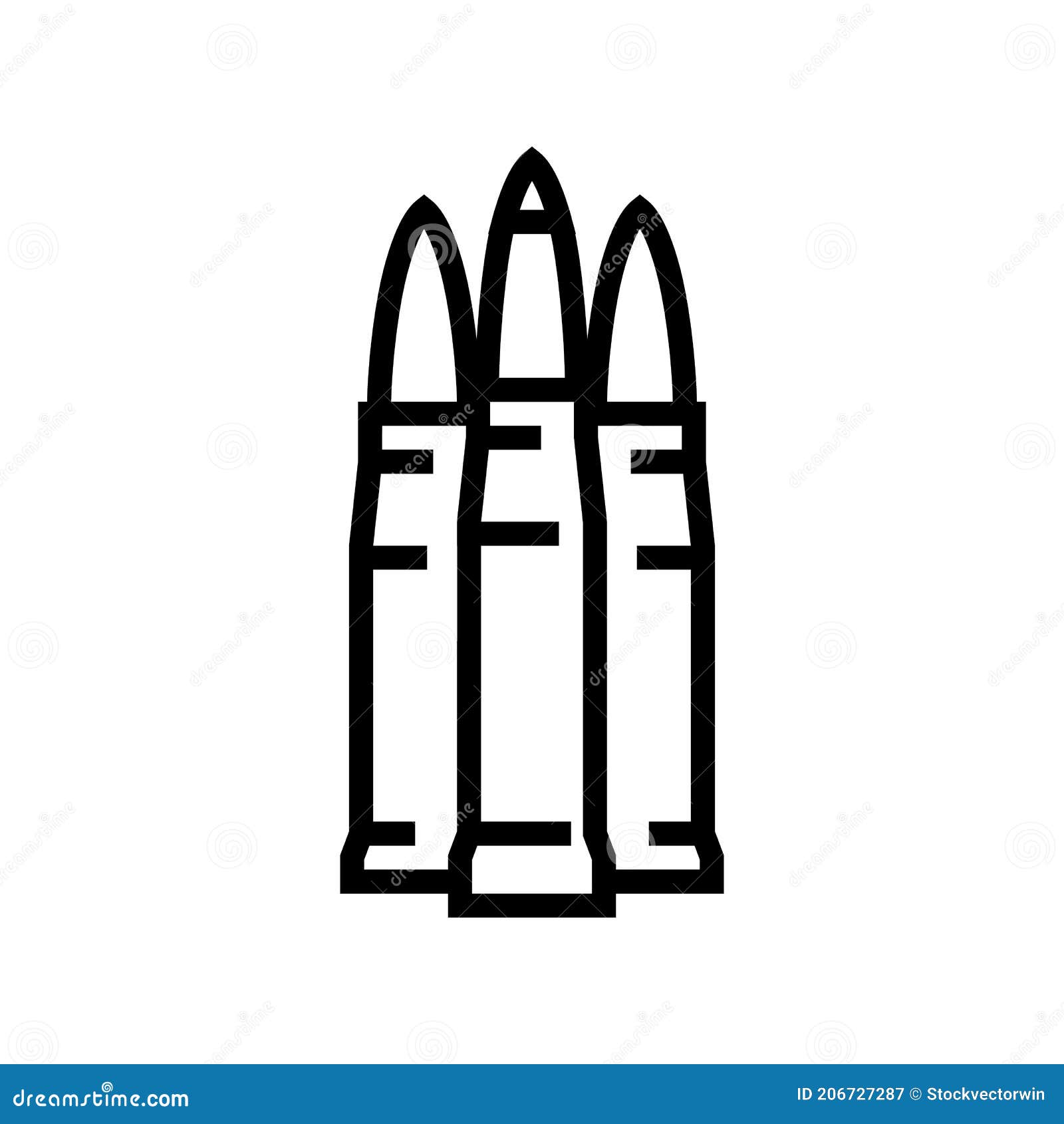 Bullets Line Icon. Weapon Bullet Cartridge, Gunshot Ammunition Symbol ...
