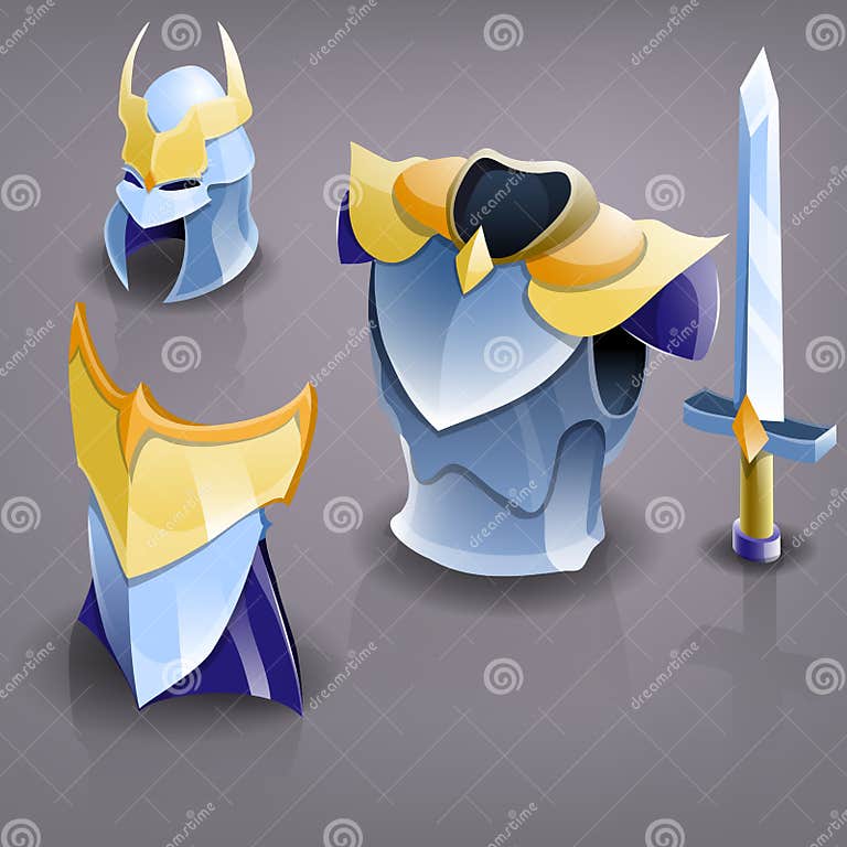 Armor Set. Vector Illustration. Stock Vector - Illustration of ...