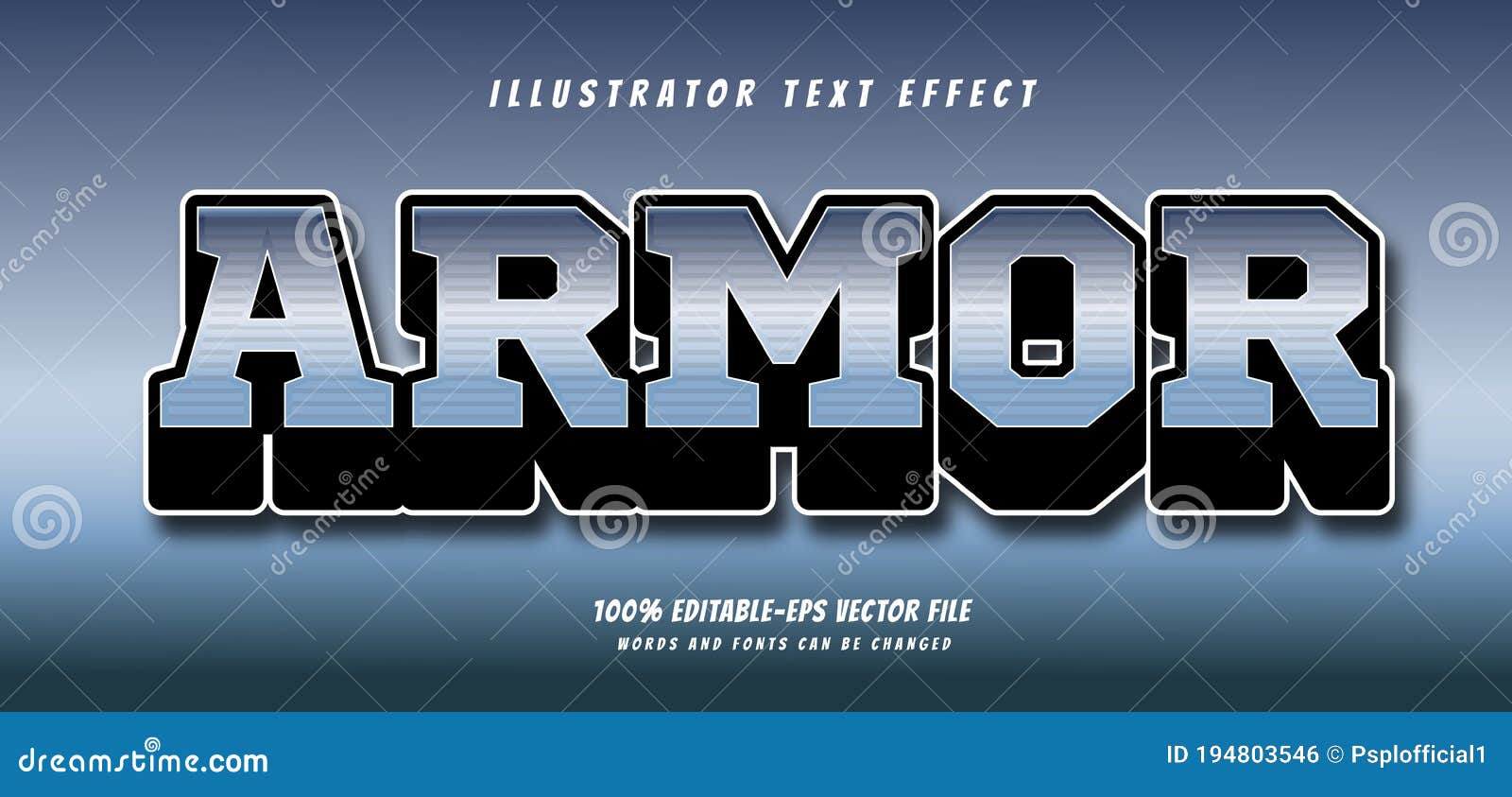 Armor Text Effect Design Vector Stock Vector - Illustration of letter ...