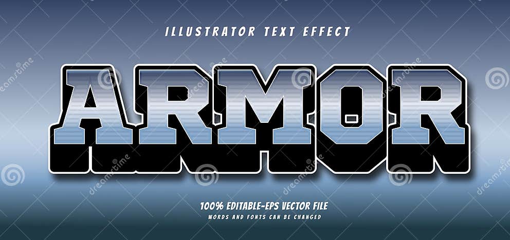Armor Text Effect Design Vector Stock Vector - Illustration of letter ...