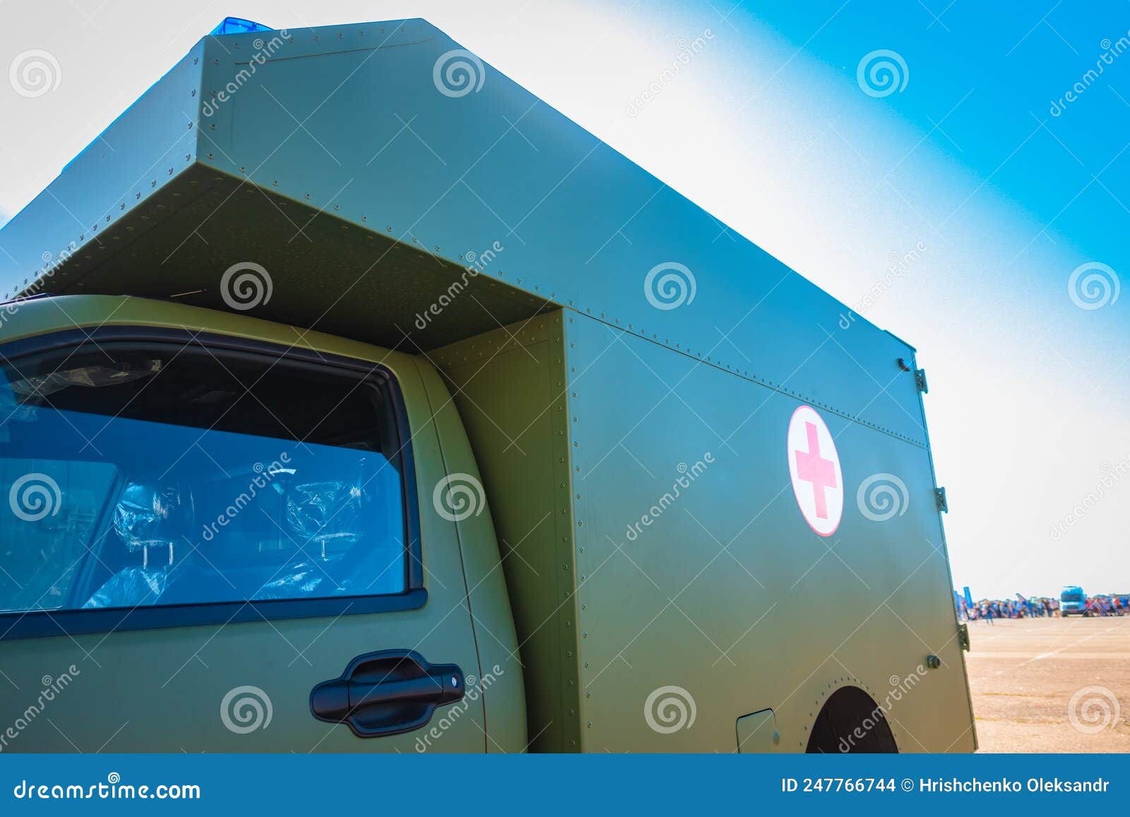 Armored Ambulance Car of Green Color Stock Photo - Image of medical ...