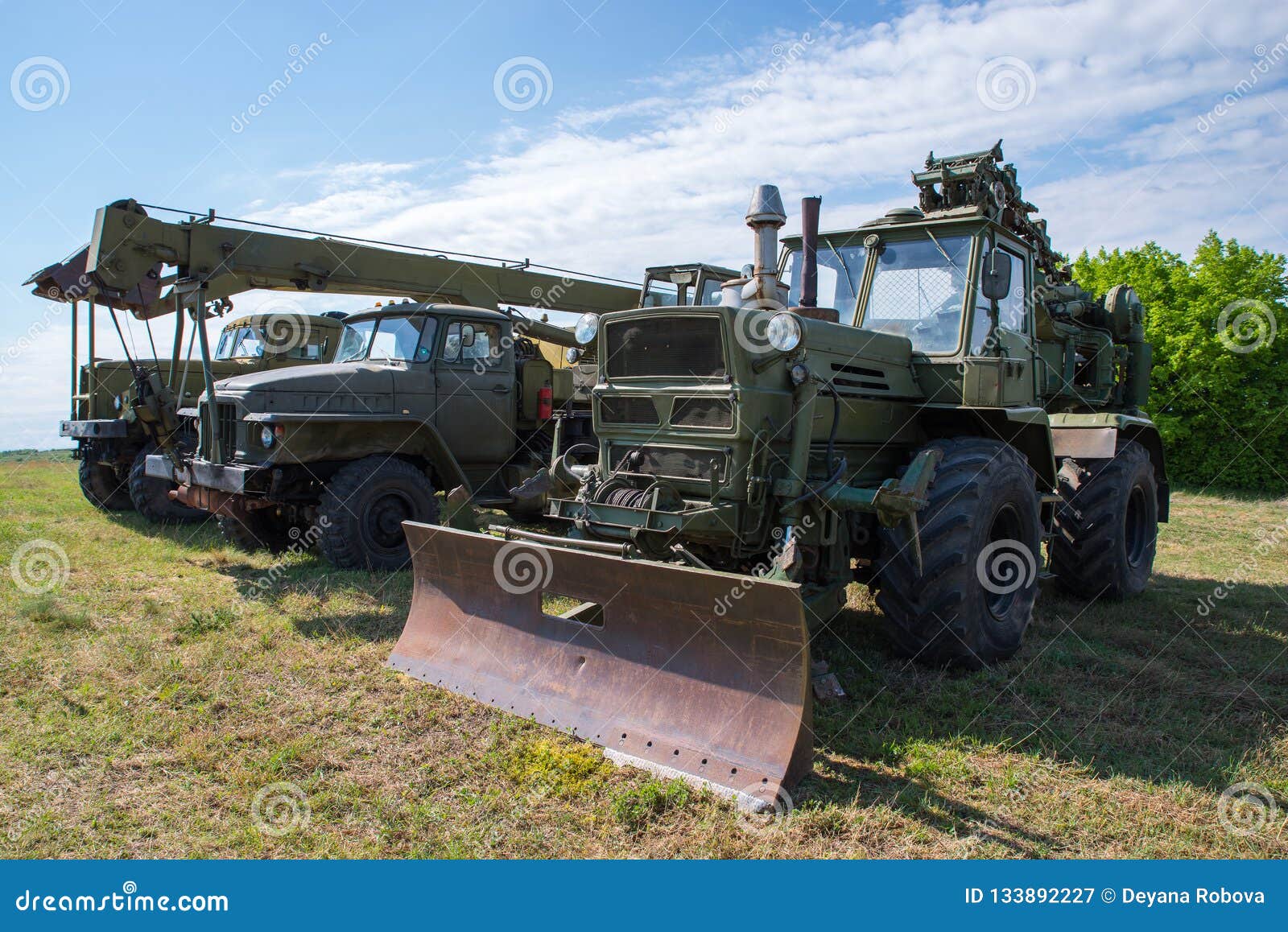 Armored Bulldozer. Ancient Military Engineering Stock Image - Image of ...
