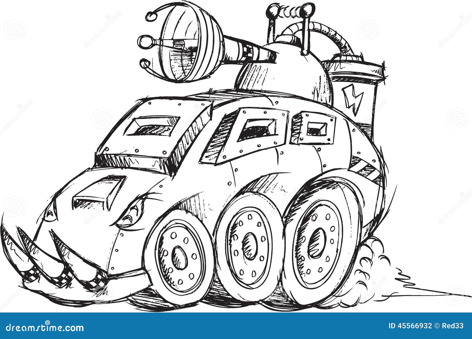 Armored Car Vehicle Sketch stock vector. Illustration of military ...